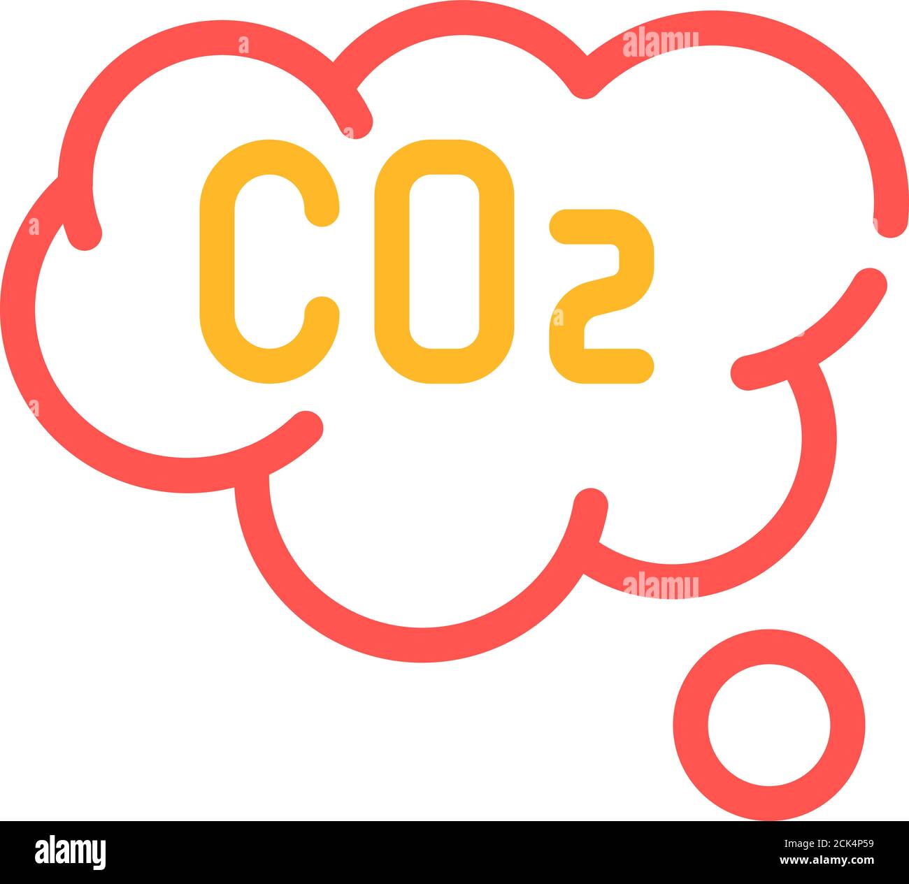 co2 cloud color icon vector symbol illustration Stock Vector Image ...