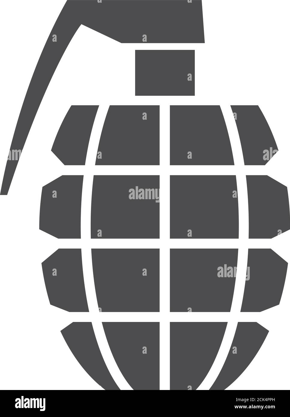 Grenade icon in thick outline style. Black and white monochrome vector ...