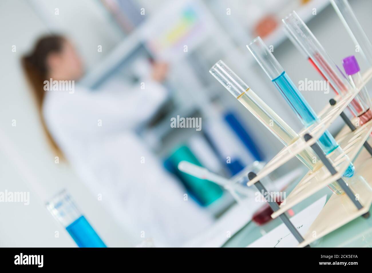picture of different color laboratory tubes Stock Photo - Alamy