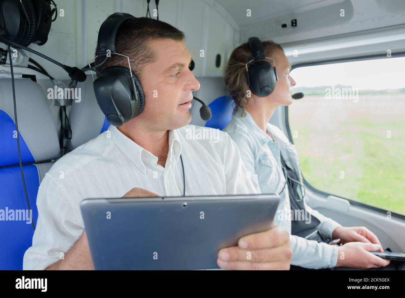 inside view of a helicopter in flight Stock Photo - Alamy
