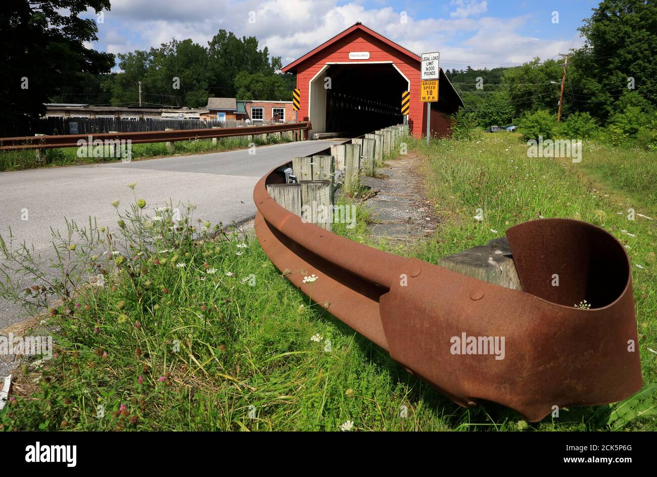 Paper Mill Village covered bridge over Walloomsac River. Bennington ...