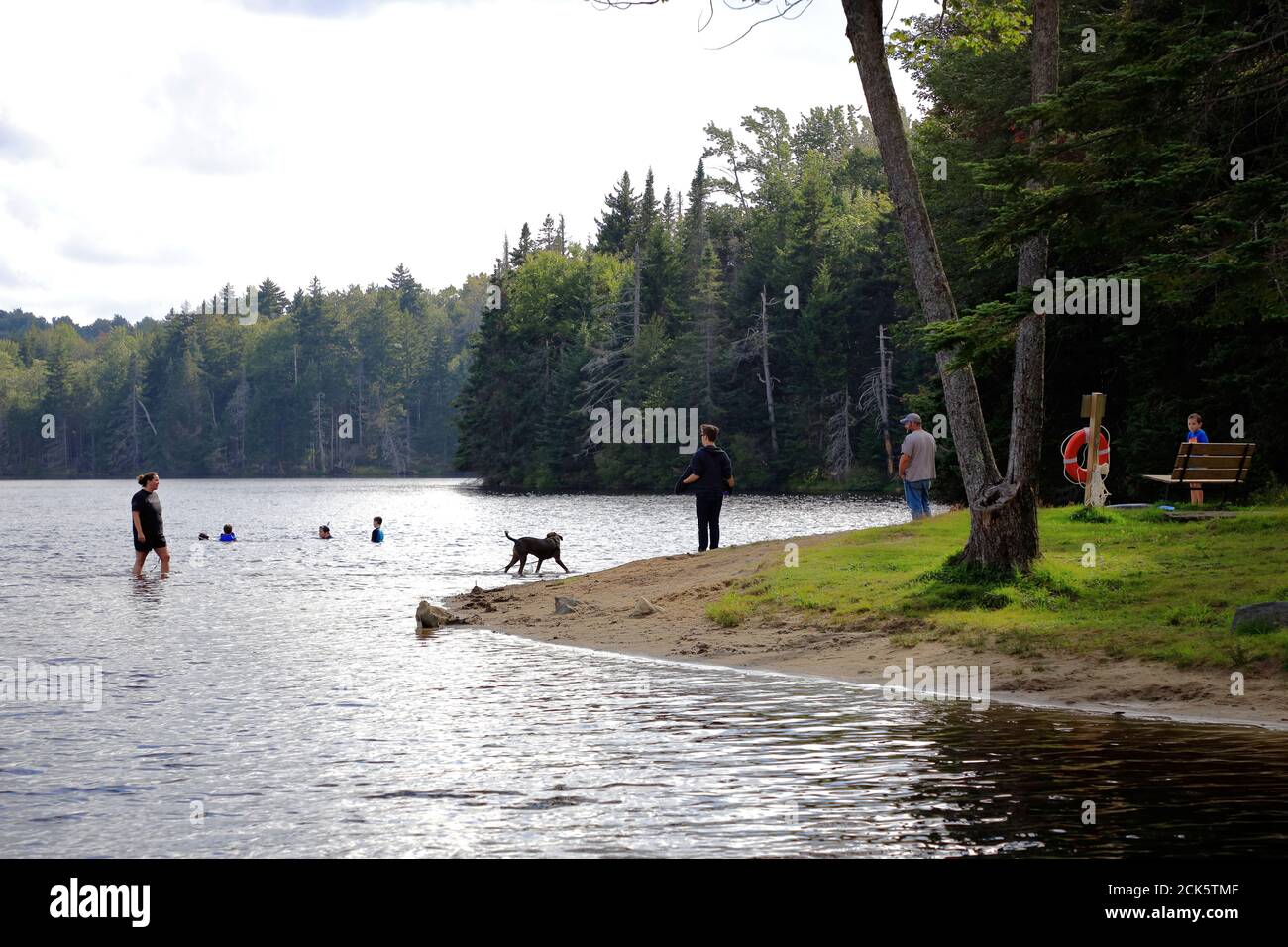 Visitors on the beach of Adams Reservoir.Woodford State Park.Woodford ...