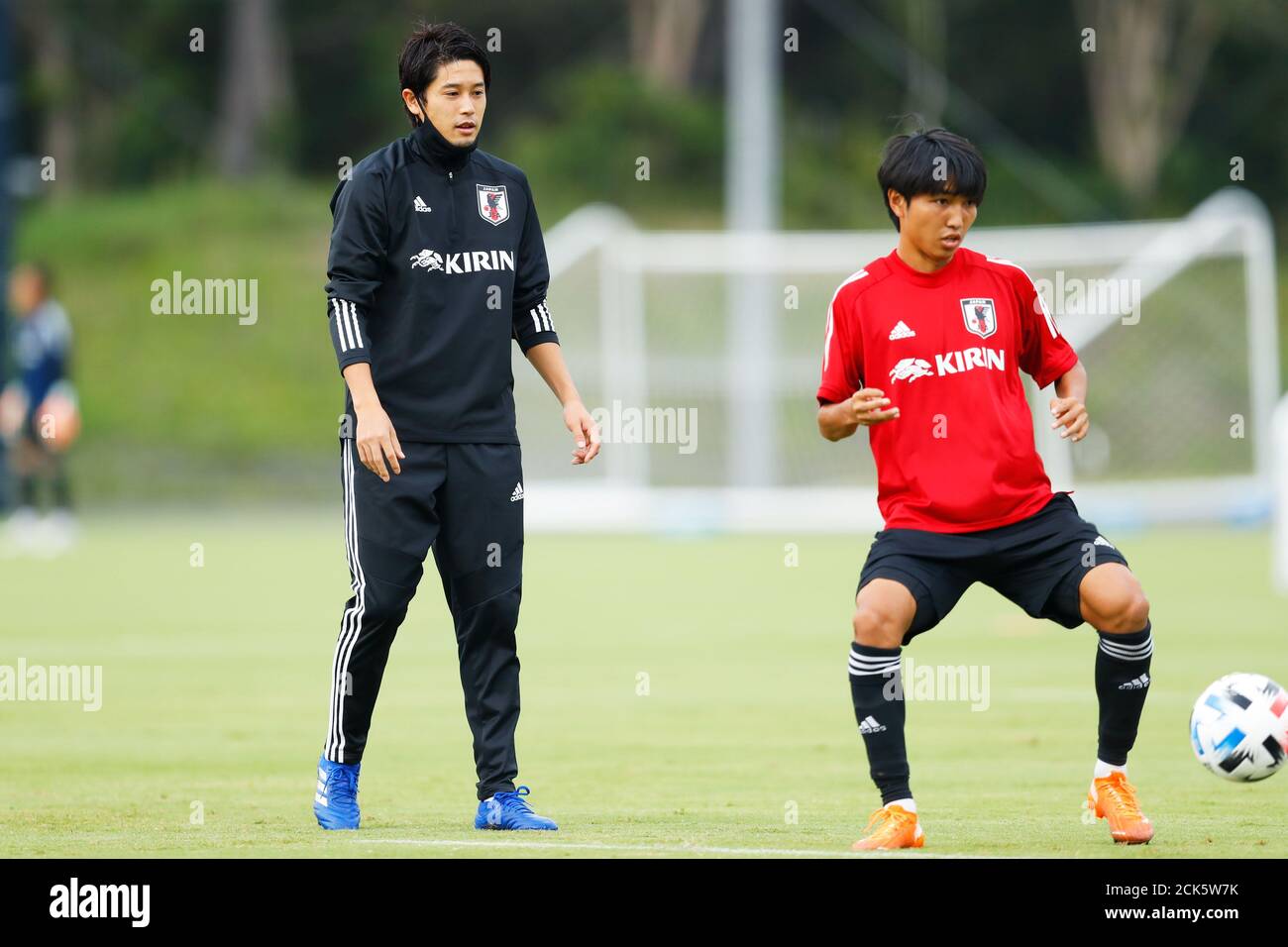 Chiba, Japan. 15th Sep, 2020. (L to R) Atsuto Uchida, Hikaru Naruoka (JPN) Football/Soccer : U19 ...