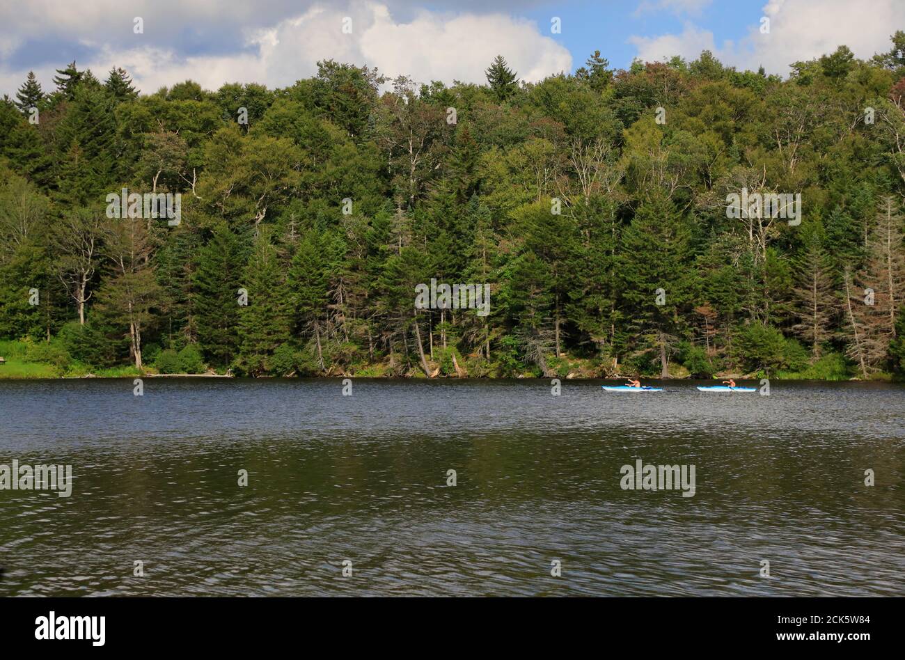 Visitors kayaking in Adams Reservoir in Woodford State Park.Woodford ...