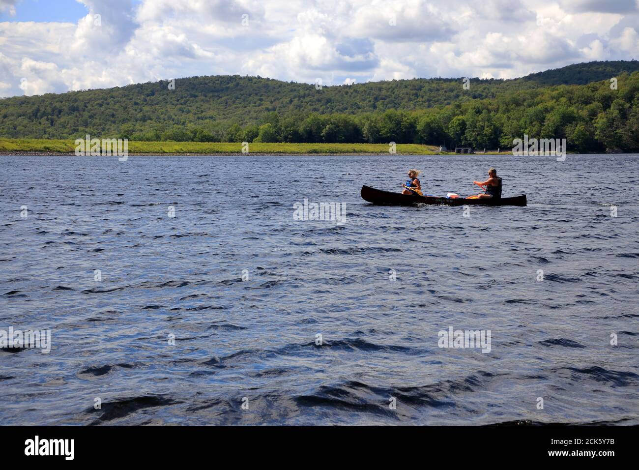 Visitors canoeing at Somerset Reservoir lake.Somerset.Vermont.USA Stock ...