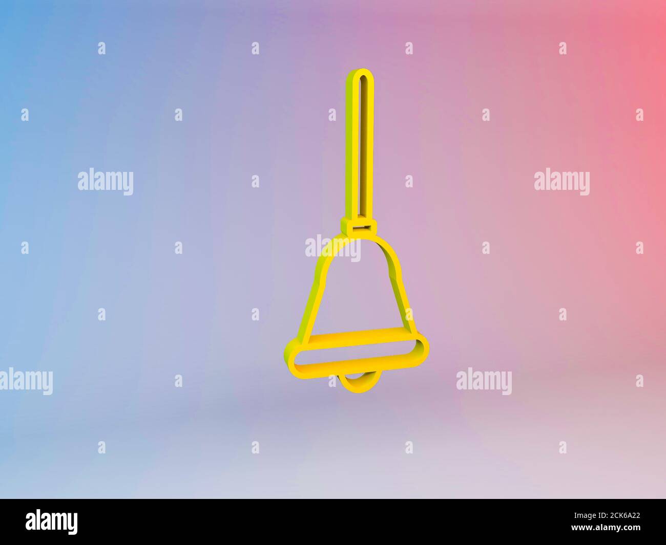 3d illustration of a handbell on a gradient background Stock Photo - Alamy