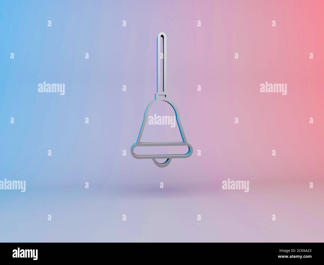 3d illustration of a handbell on a gradient background Stock Photo - Alamy