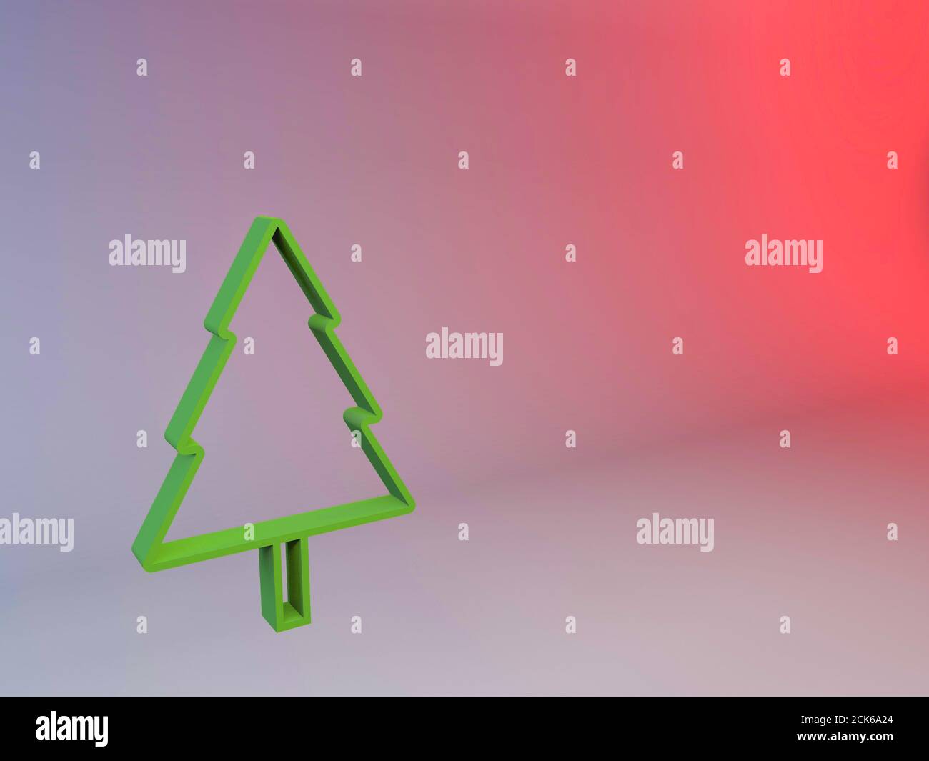 3d illustration of a Christmas tree on a gradient background Stock ...