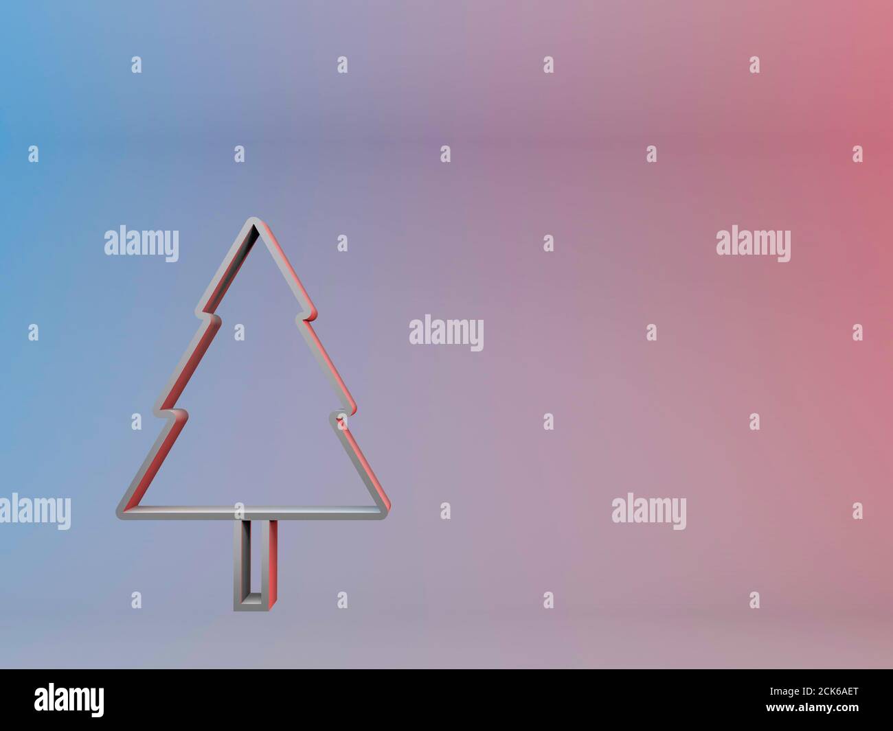 3d illustration of a Christmas tree on a gradient background Stock ...