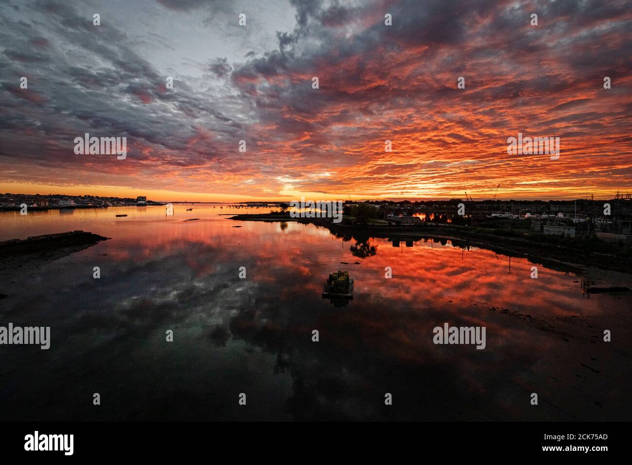 Sunrise over Portland Harbor Stock Photo - Alamy