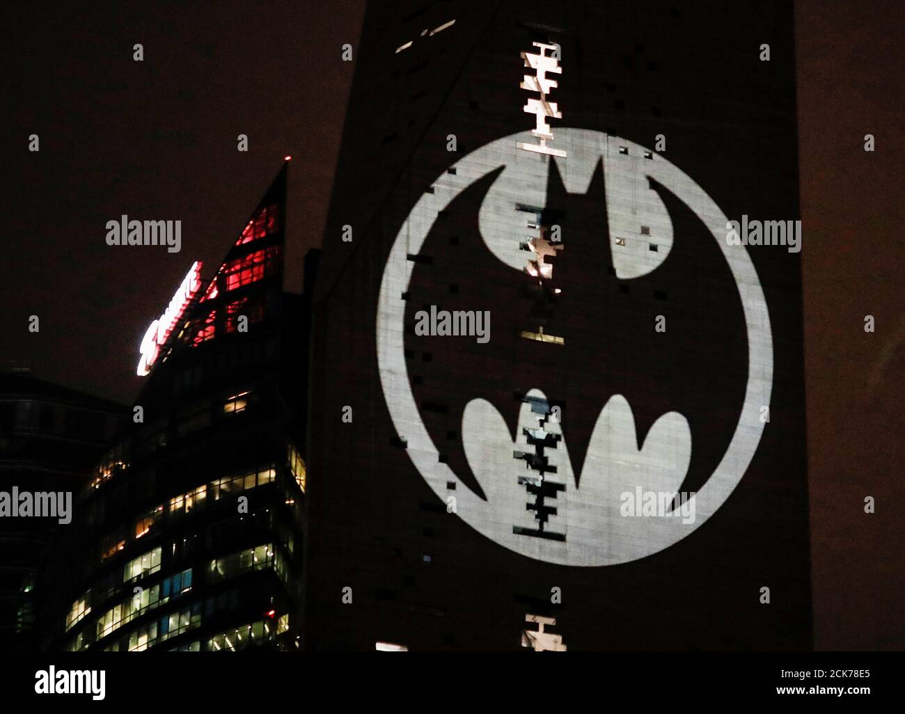 Batman building night hi-res stock photography and images - Alamy