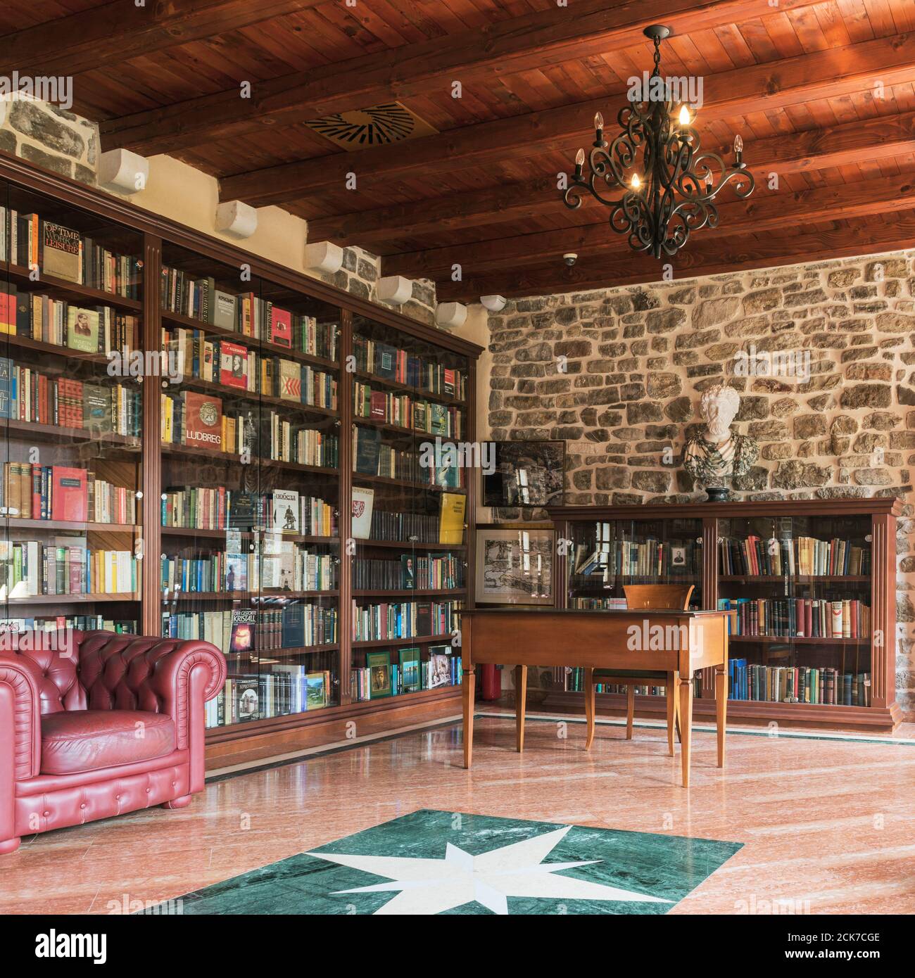 Budva, Montenegro - August 18, 2017: Library in the citadel of the old ...
