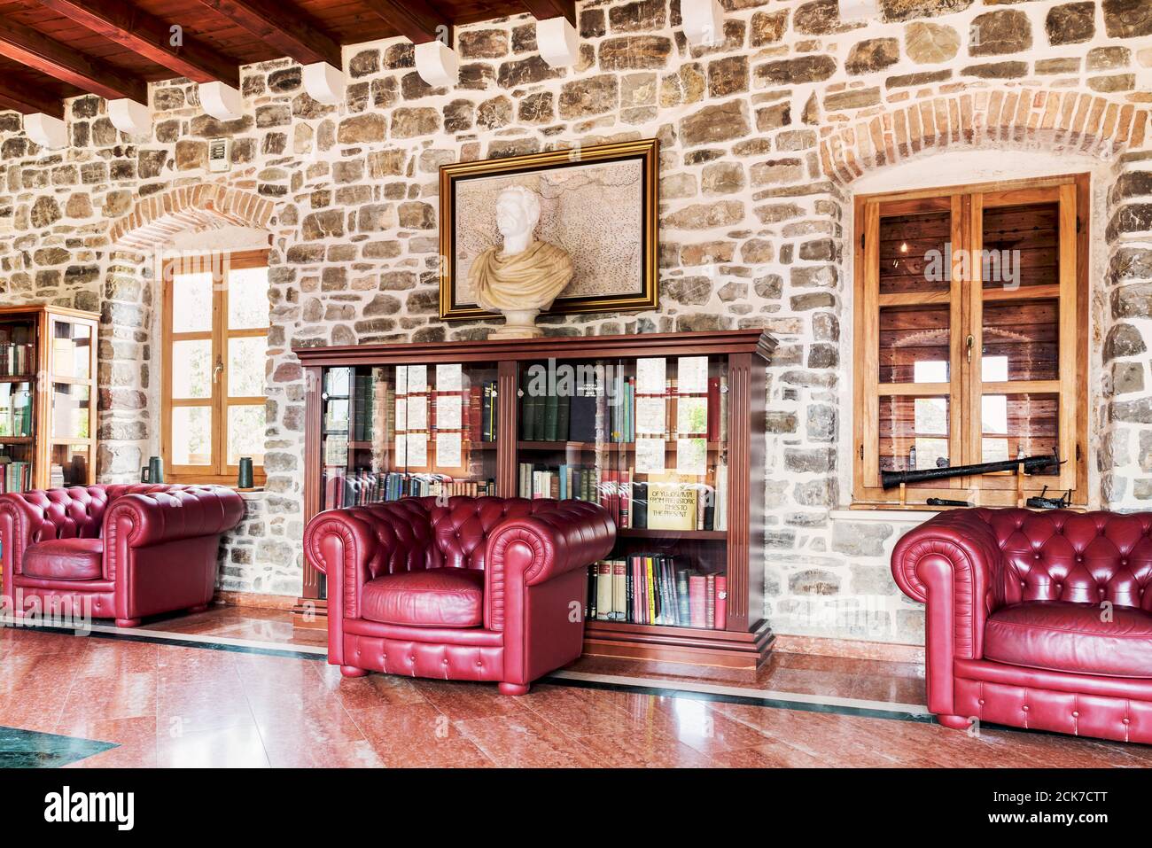 Budva, Montenegro - August 18, 2017: Library in the citadel of the old ...