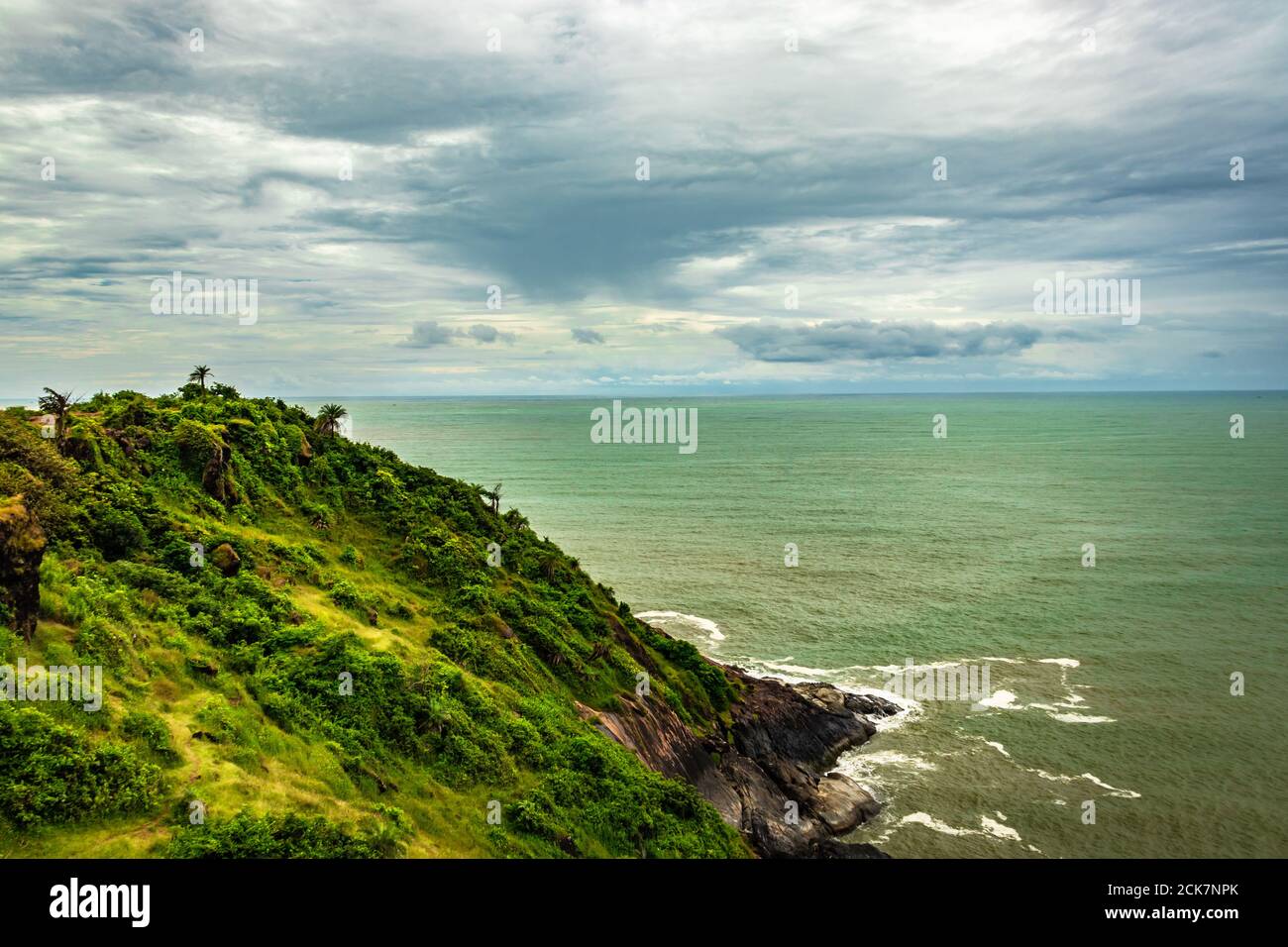 mountain cliff view with sea shore at morning image is taken at gokarna ...