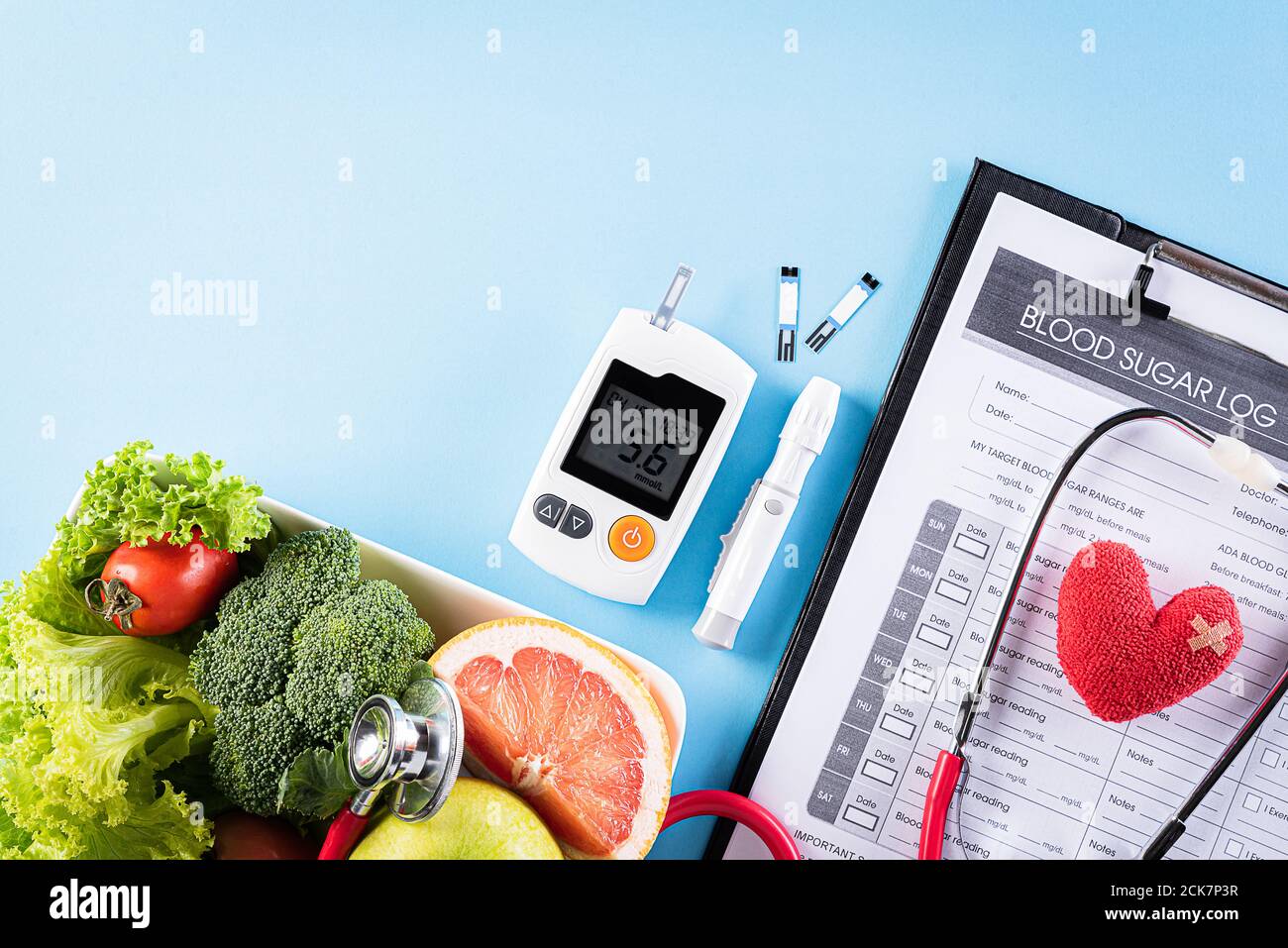 World diabetes day and healthcare concept. Patient's blood sugar ...
