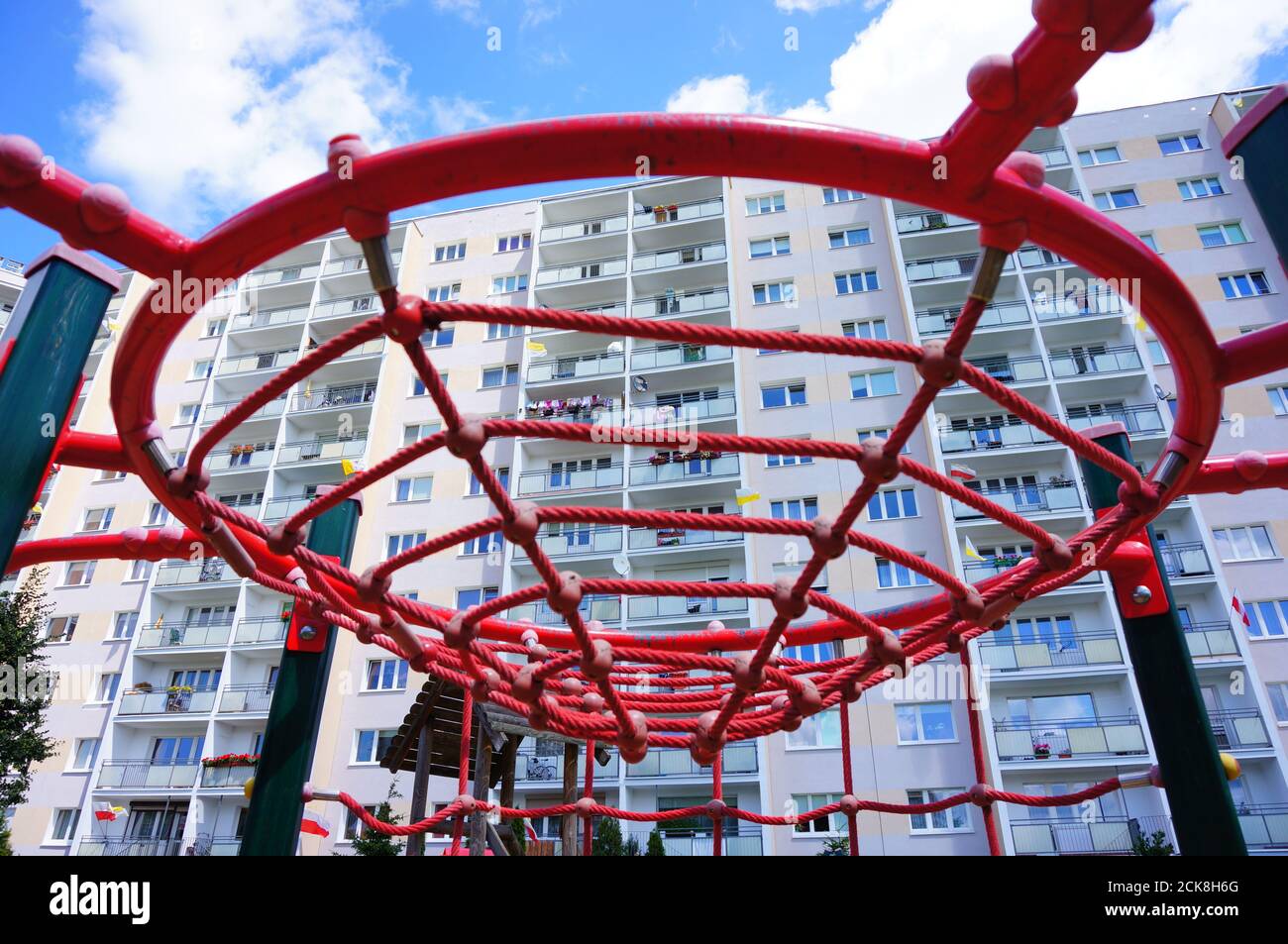 Red circular net in the playground Stock Photo - Alamy