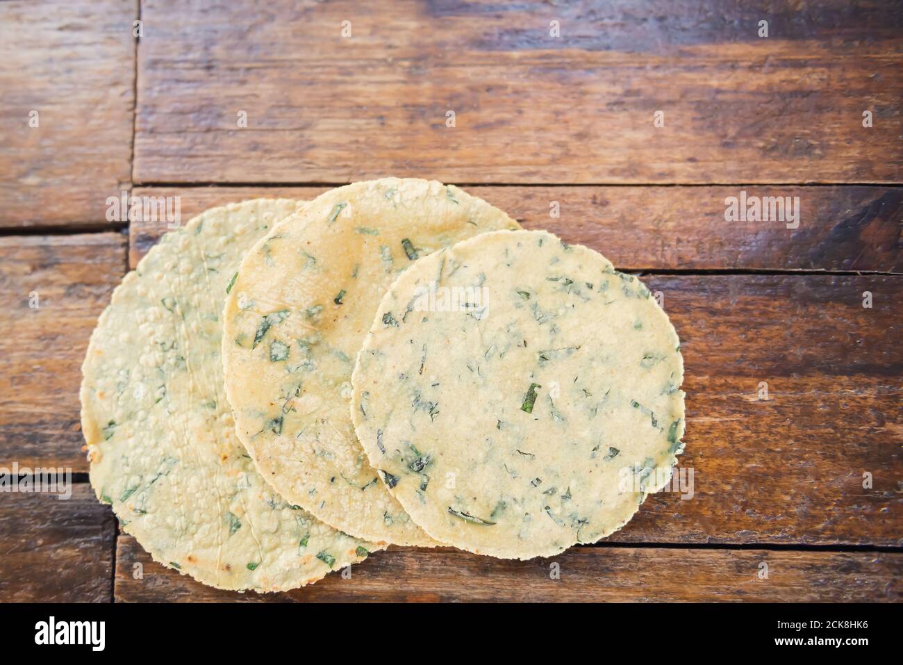 Top view of tortillas on wooden surface Stock Photo - Alamy