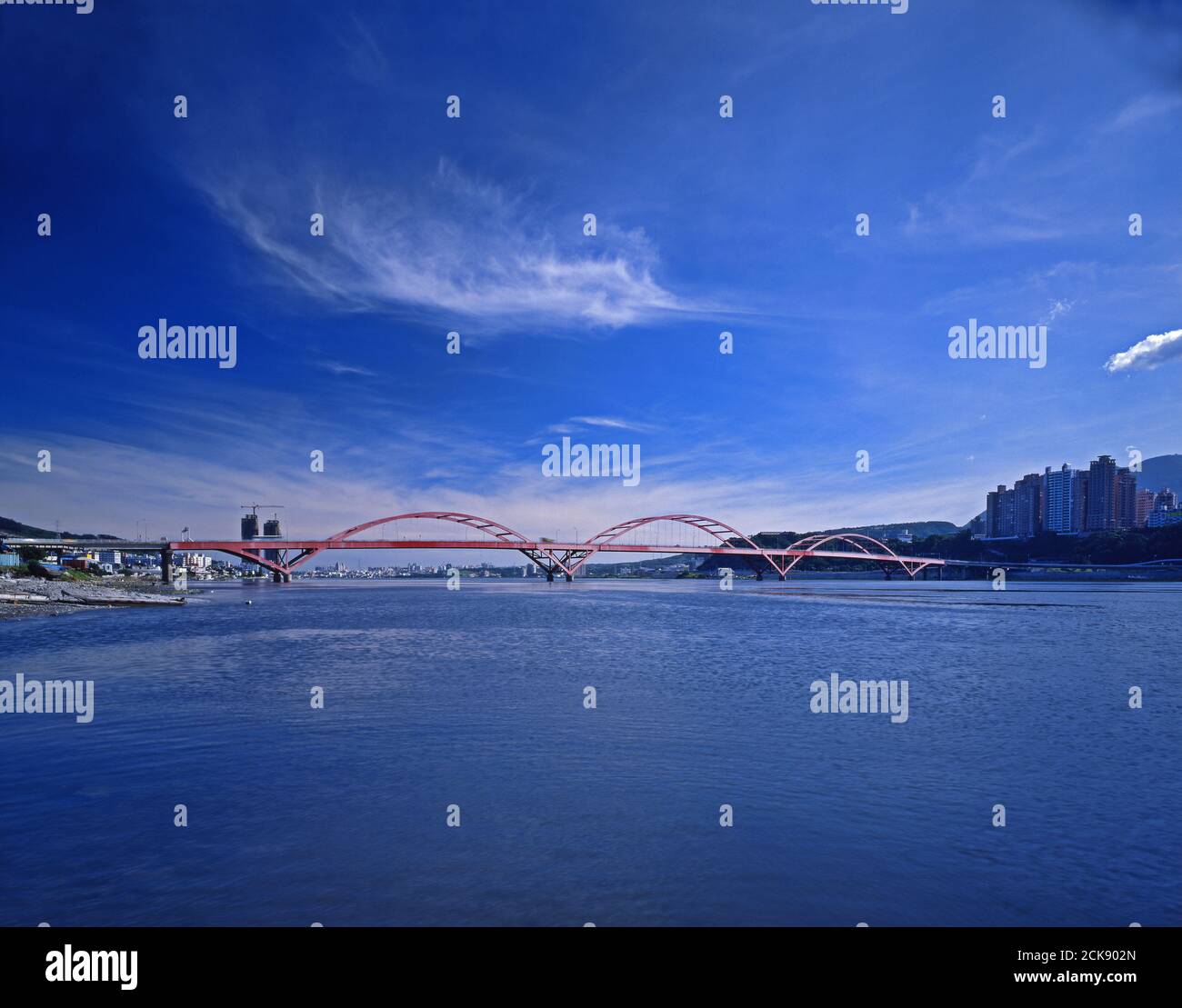 New Taipei Tamsui Heguandu Bridge Taiwan Stock Photo - Alamy
