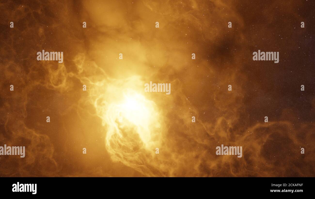 Color picture of the galaxy, orange nebula Stock Photo - Alamy