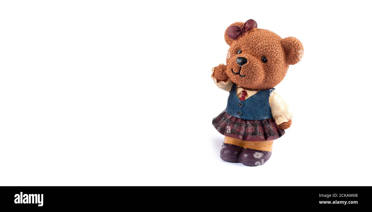 Plastic toy animal bear isolated on white background Stock Photo - Alamy