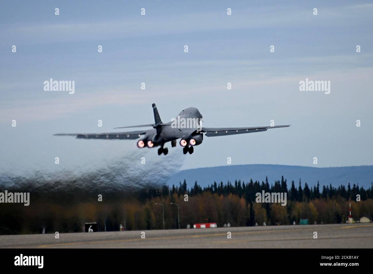 A B-1 Lancer departs Eielson Air Force Base, Alaska, Sept. 14, 2020, on ...