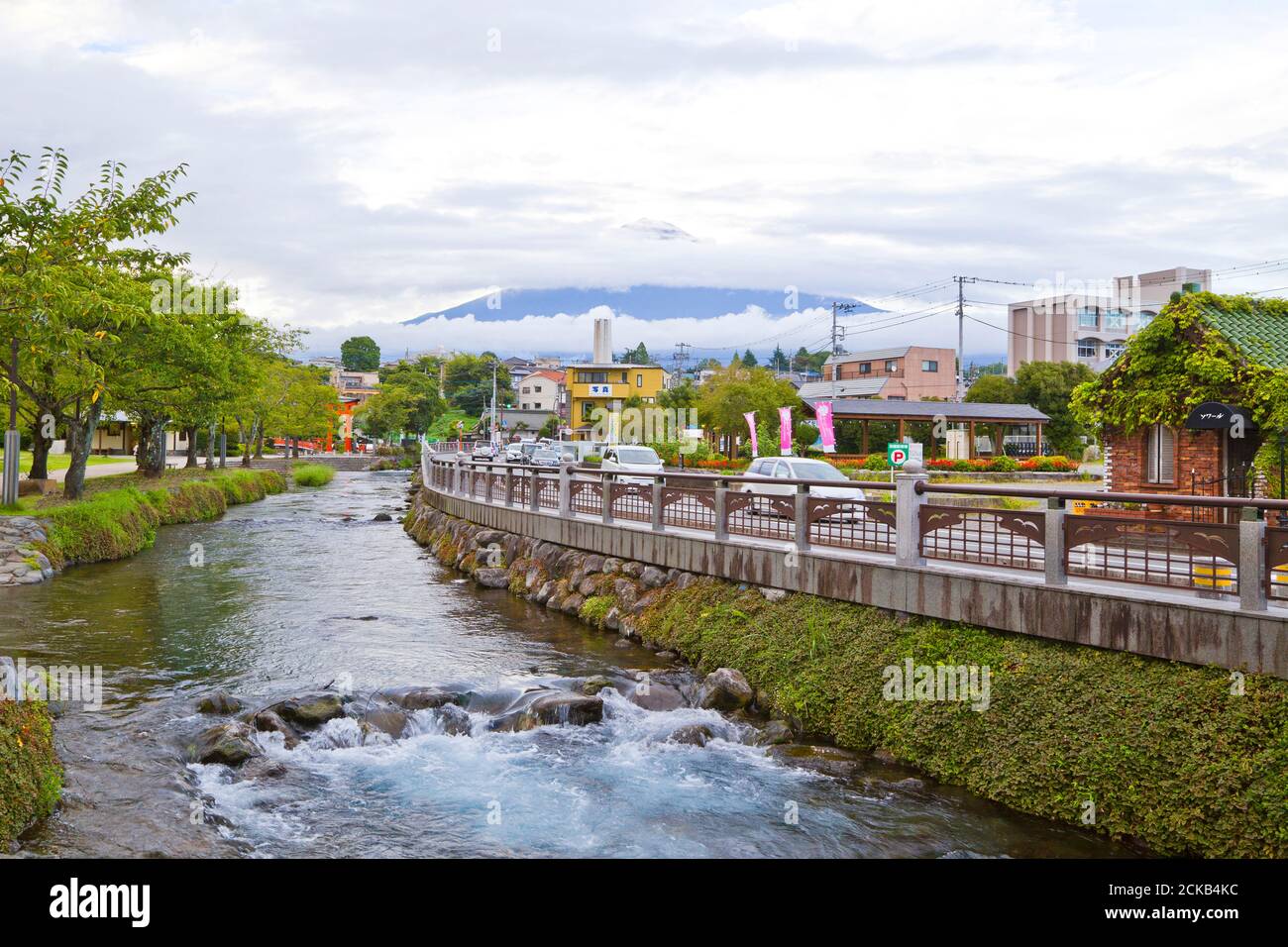 View of mt. Fuji and Kanda River from Fujisan Hongu Sengen Taisha ...