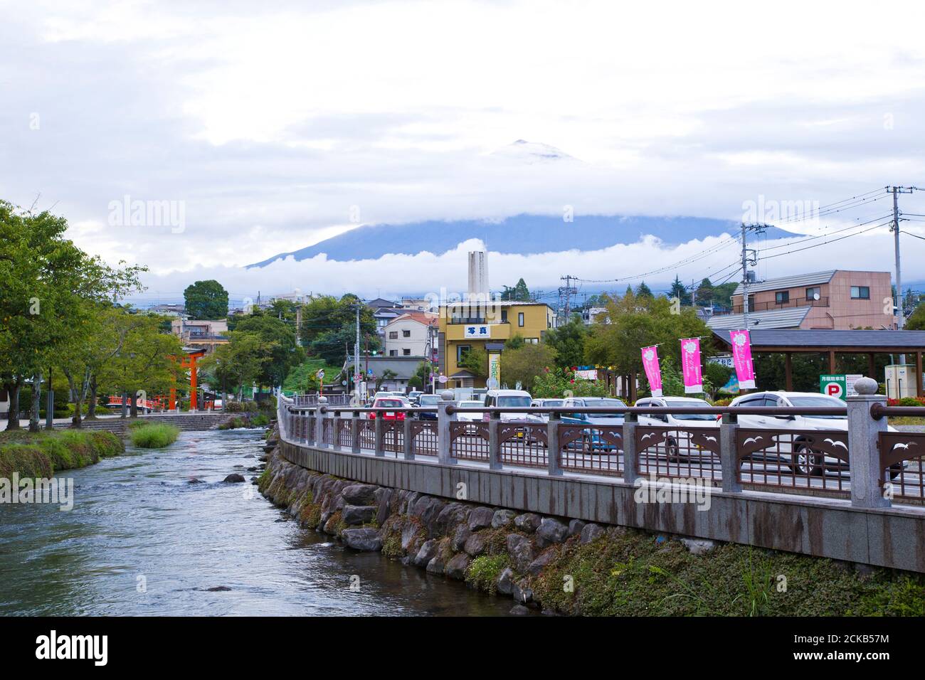 View of mt. Fuji and Kanda River from Fujisan Hongu Sengen Taisha ...