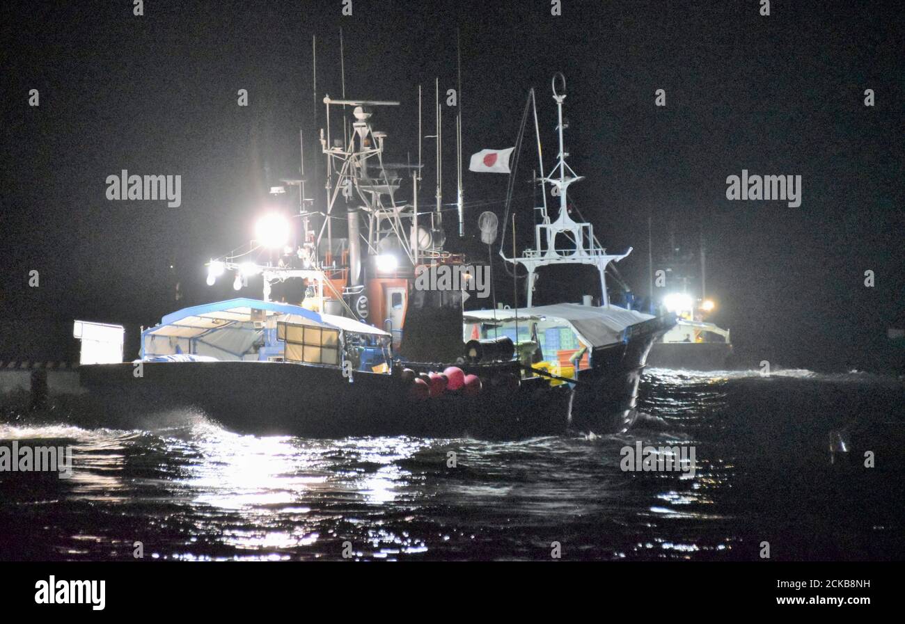A fishing boat heads to waters around Russian-held Kunashiri Island ...