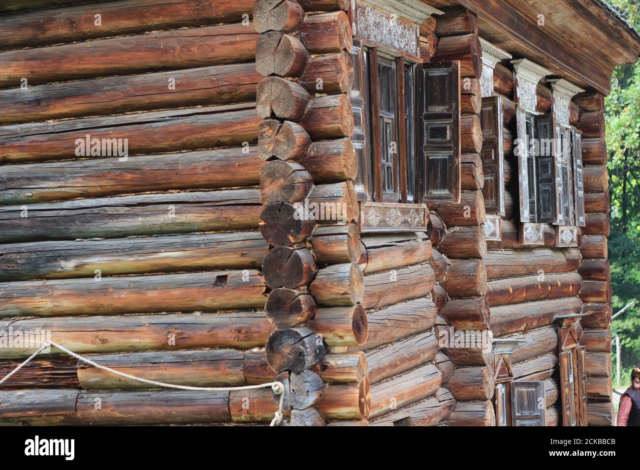 An old wooden abandoned house made of logs Stock Photo - Alamy