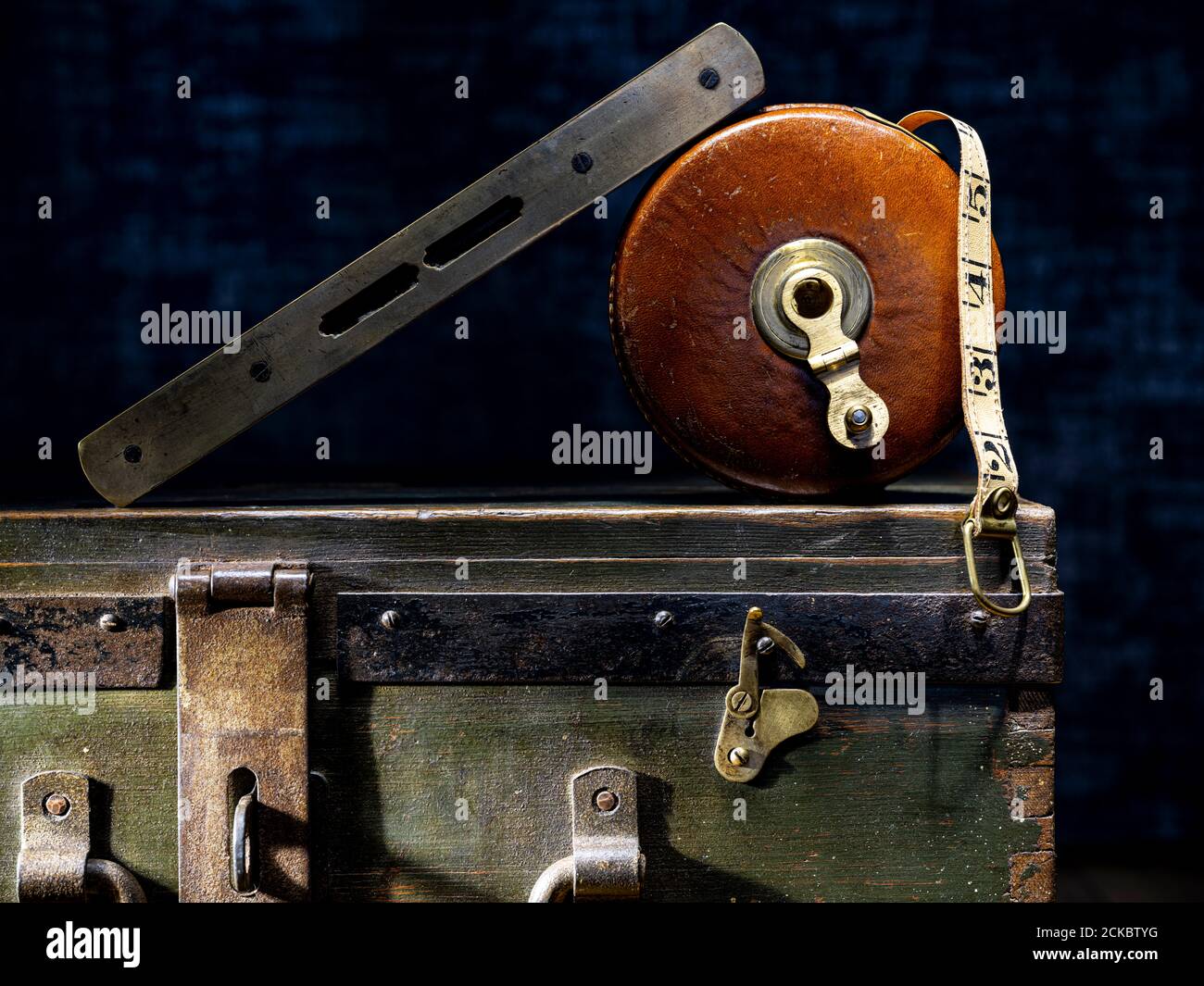 Architects & Engineers Tools Tape Measure & level on top of WWII ...