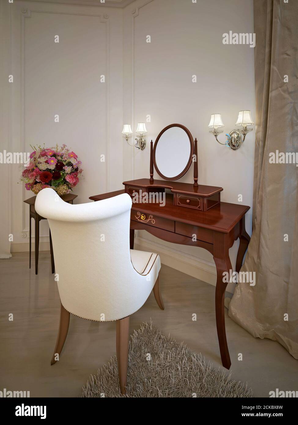 Dressing table classical style. 3d visualization Stock Photo - Alamy