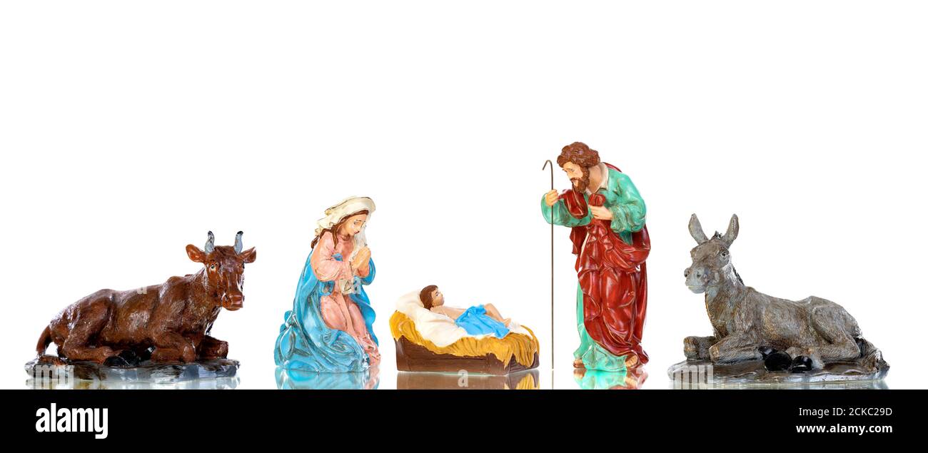 Belen with the child Jesus on a white background Stock Photo - Alamy