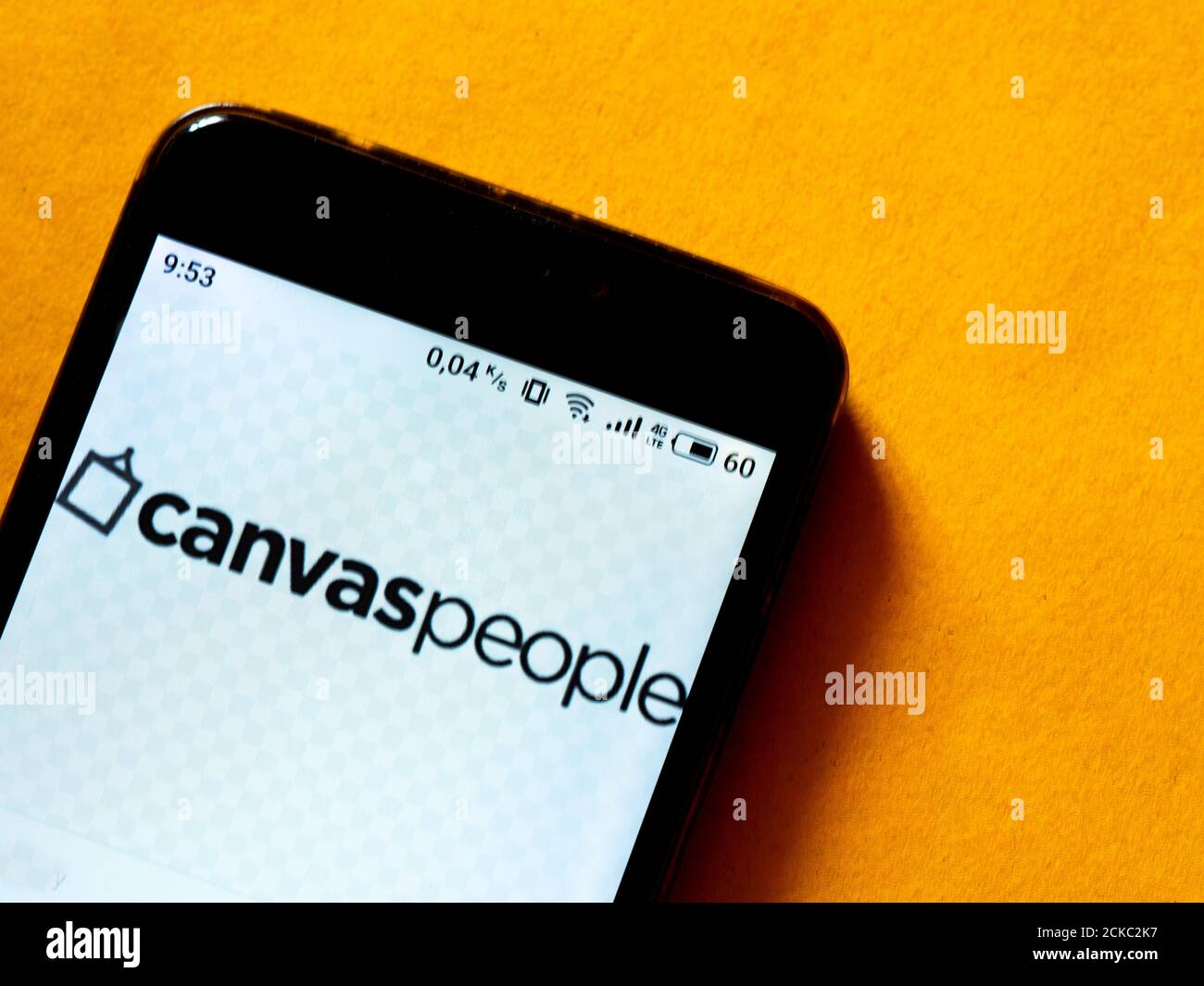 In this photo illustration a CanvasPeople logo is seen displayed on a ...