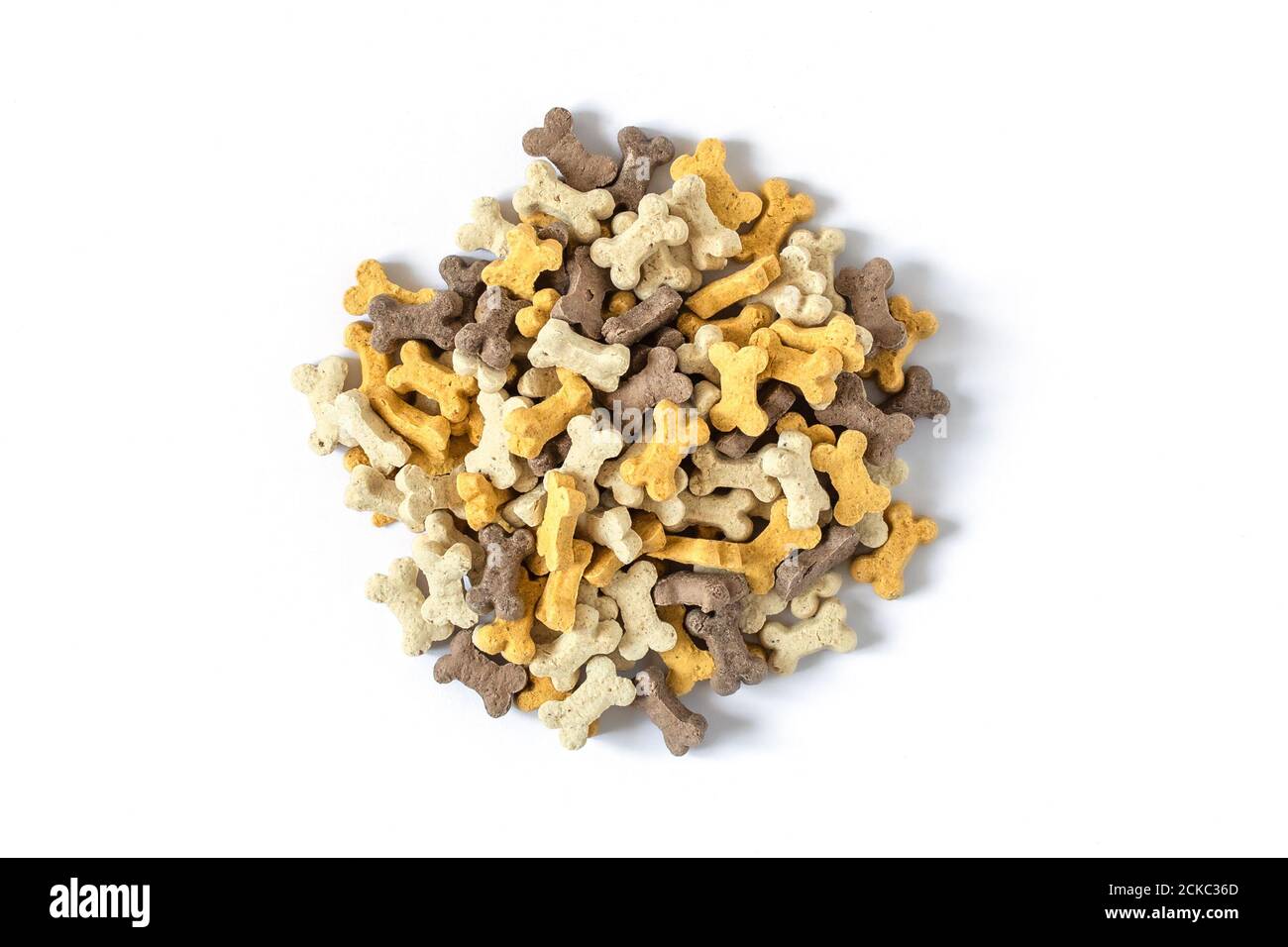 Heap of dog's food isolated on white background top view. Healthy pet's ...