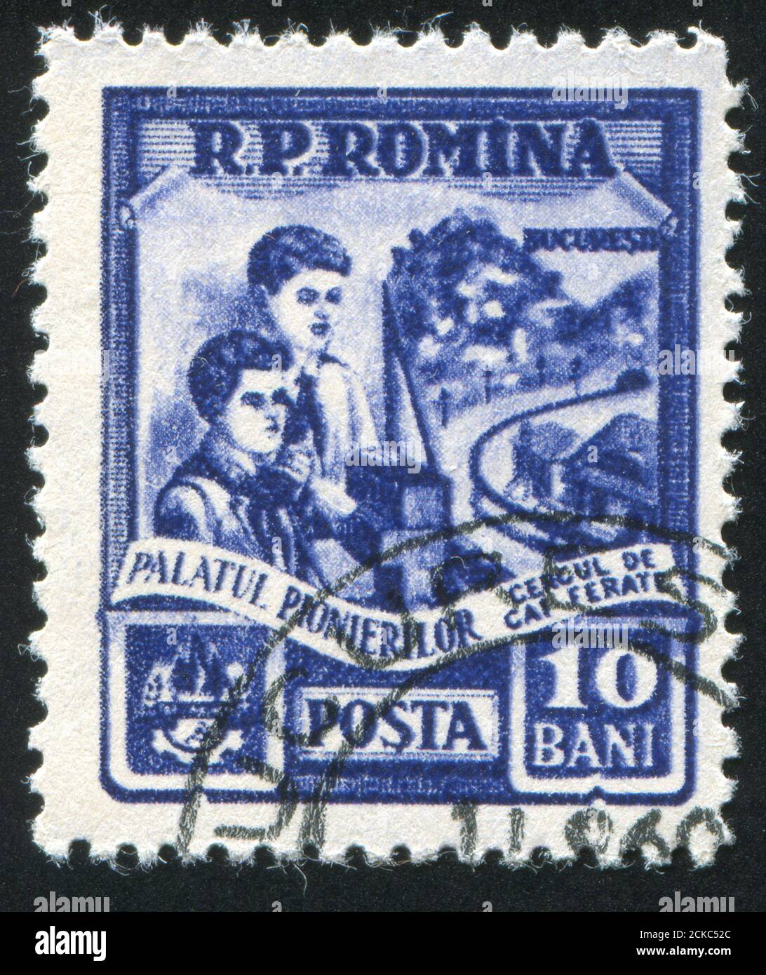 ROMANIA - CIRCA 1955: stamp printed by Romania, shows Pioneers and ...