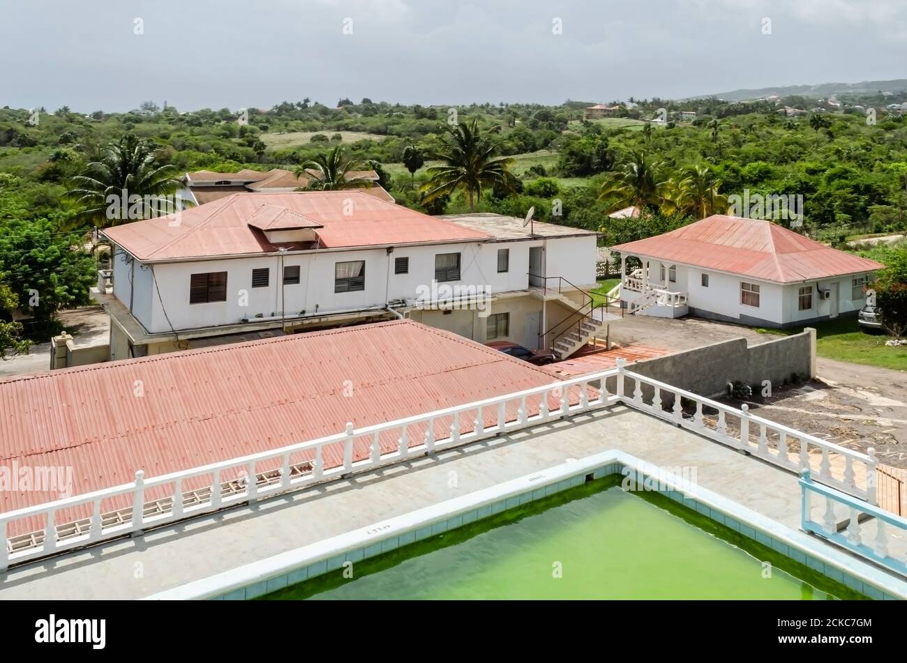 A Pool And Cluster Of Buildings Stock Photo - Alamy