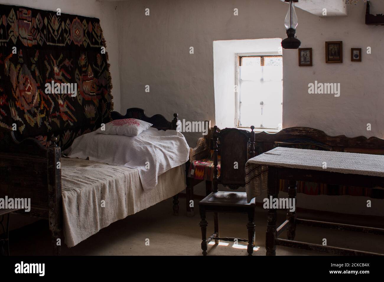 vintage room of slavic interior in village Stock Photo - Alamy