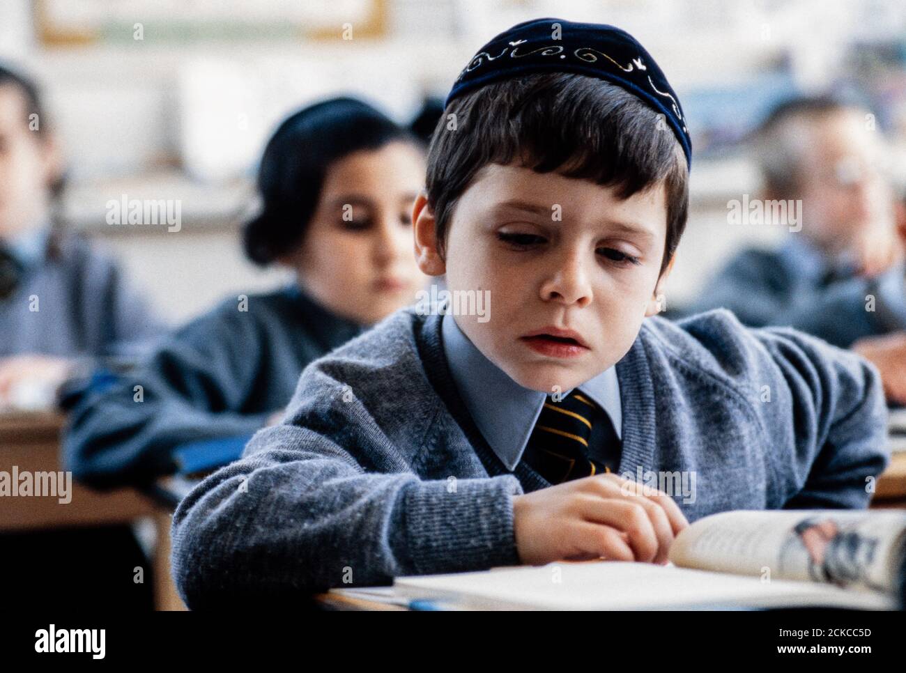 Boys studying Hebrew at Pardes House (Jewish) School in Hendon which is ...