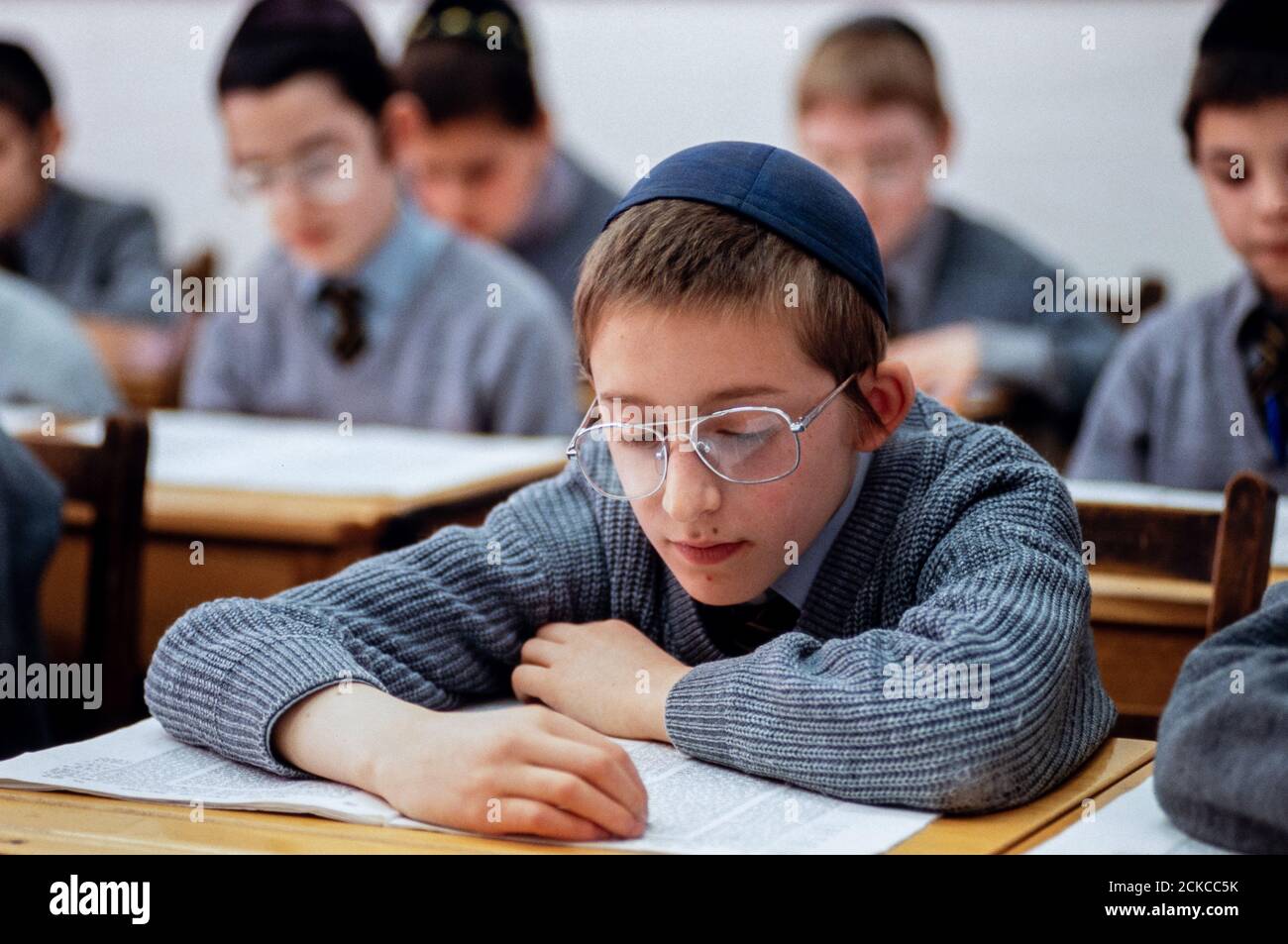 Boys studying Hebrew at Pardes House (Jewish) School in Hendon which is ...