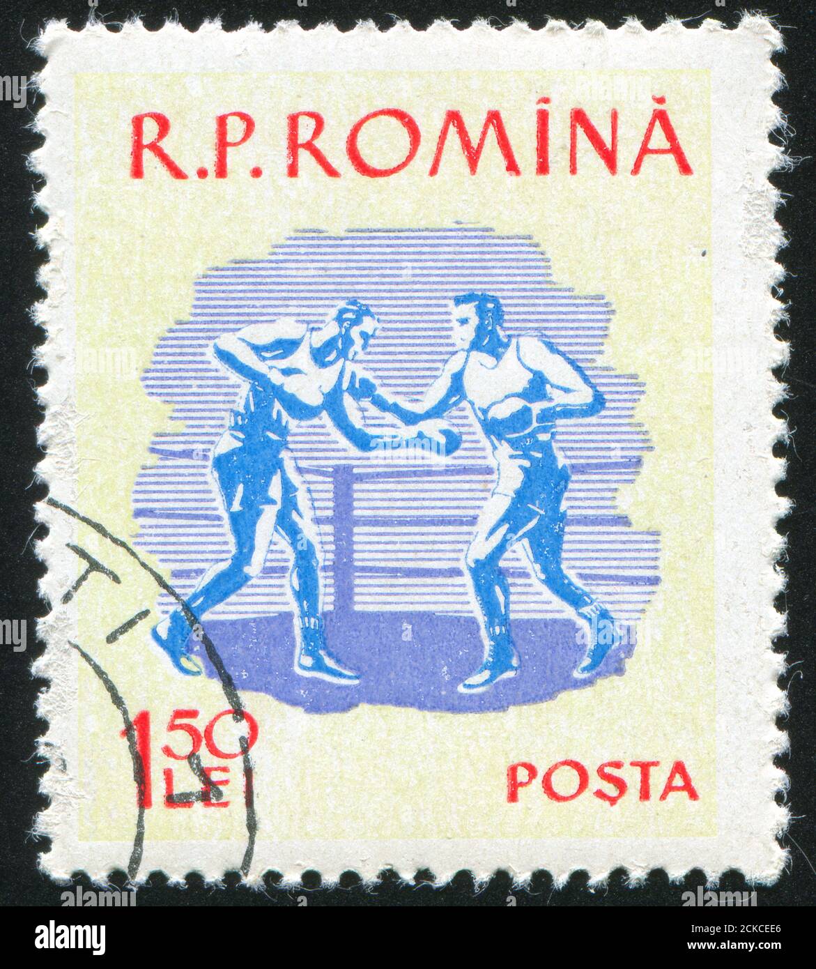 ROMANIA - CIRCA 1959: stamp printed by Romania, shows Boxing, circa ...