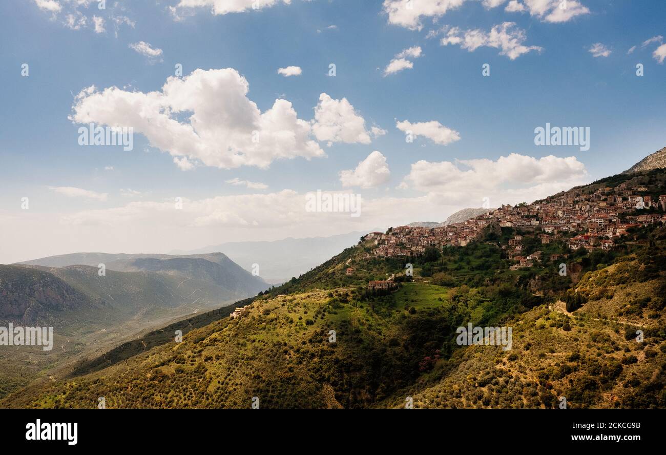 Greek village hillside hi-res stock photography and images - Alamy