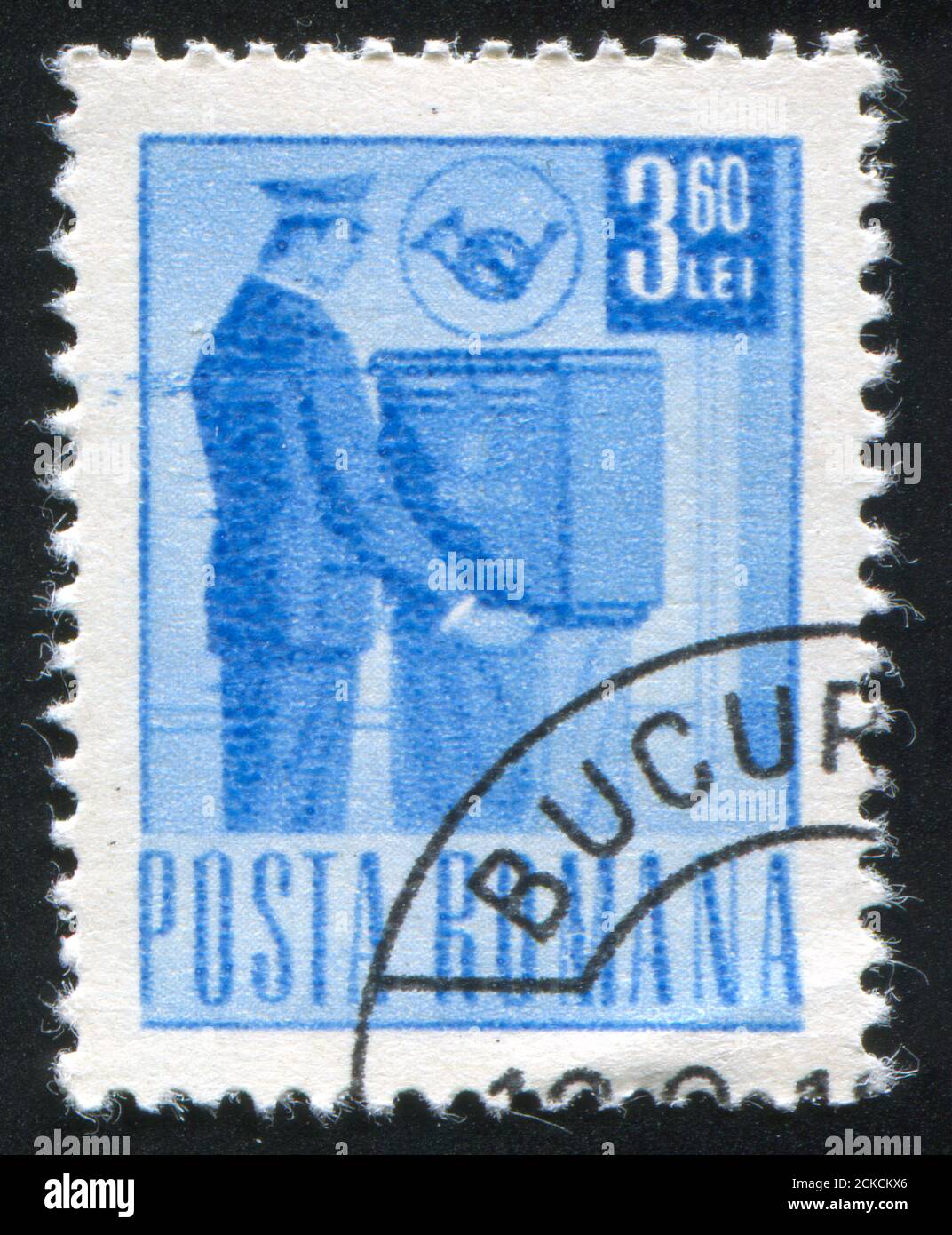 ROMANIA - CIRCA 1971: stamp printed by Romania, shows Mail collector ...