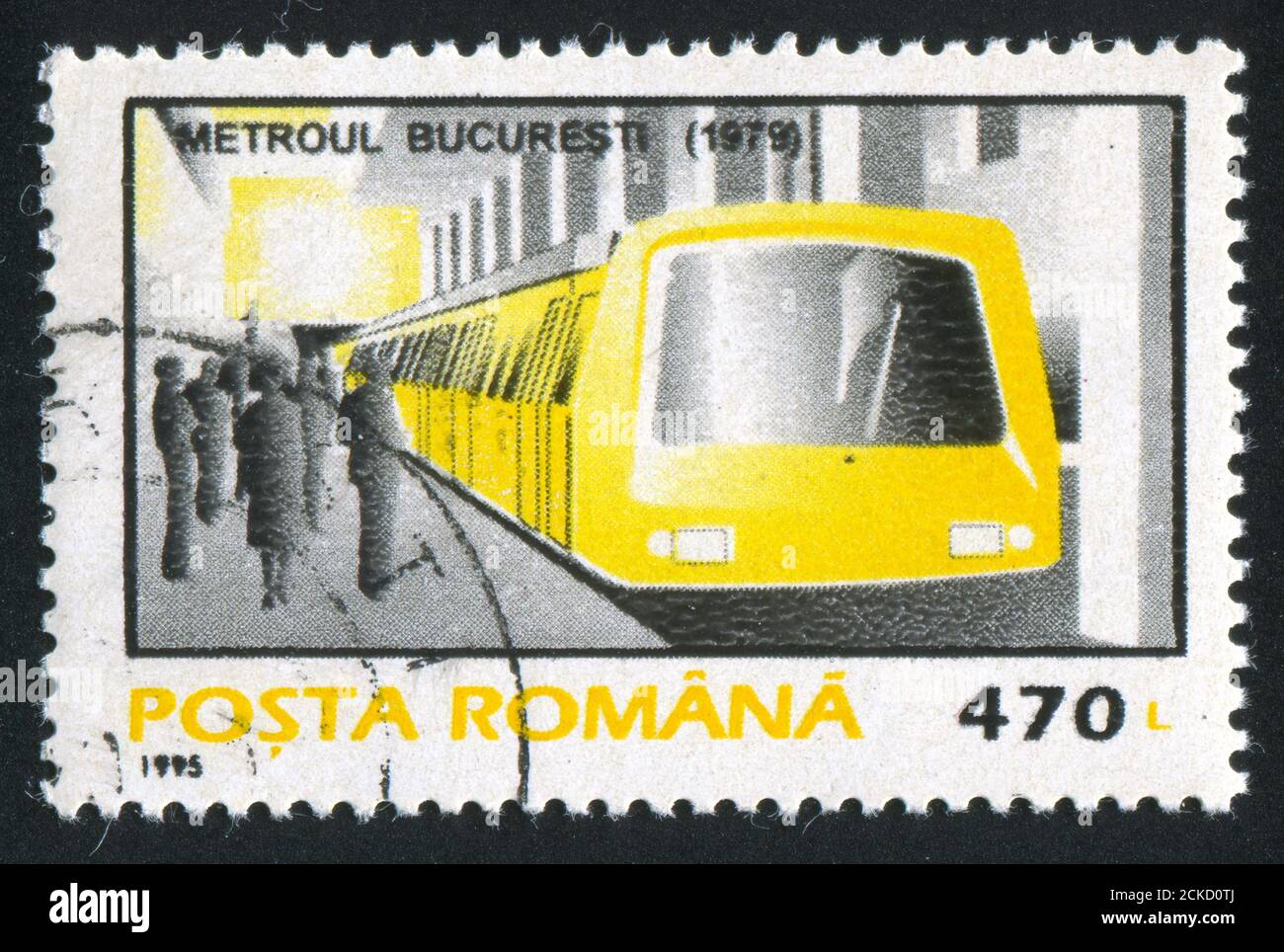 ROMANIA - CIRCA 1996: stamp printed by Romania, shows Bucharest Metro ...