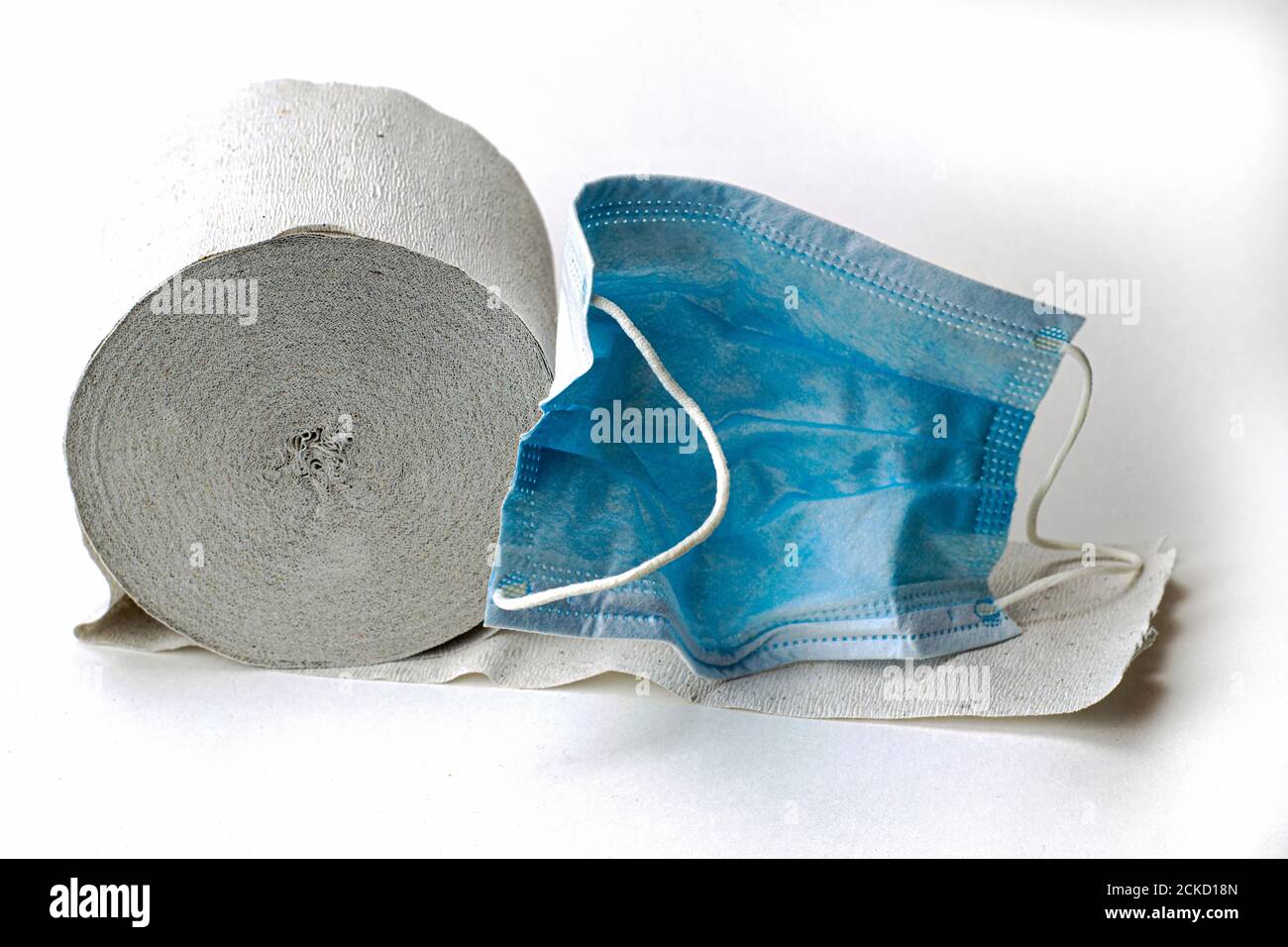 concept pandemic symbols covid 19 medical hygiene mask and toilet paper ...