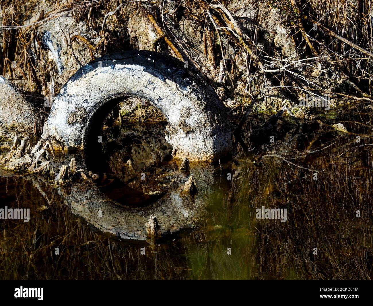 Polluted lagoon in Spain Stock Photo - Alamy