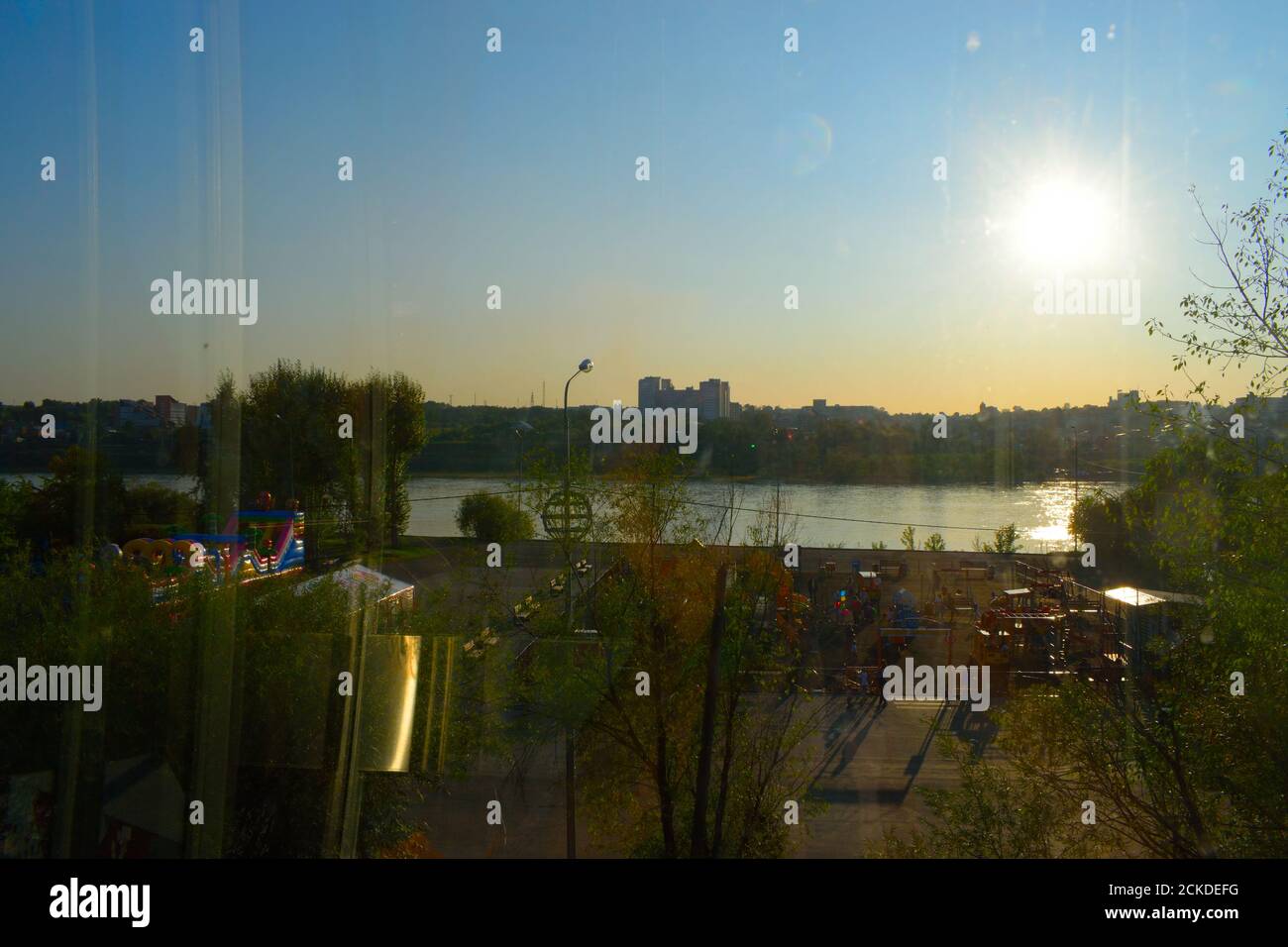 View of the Angara River from a Ferris Wheel in Irkutsk, Russia Stock ...