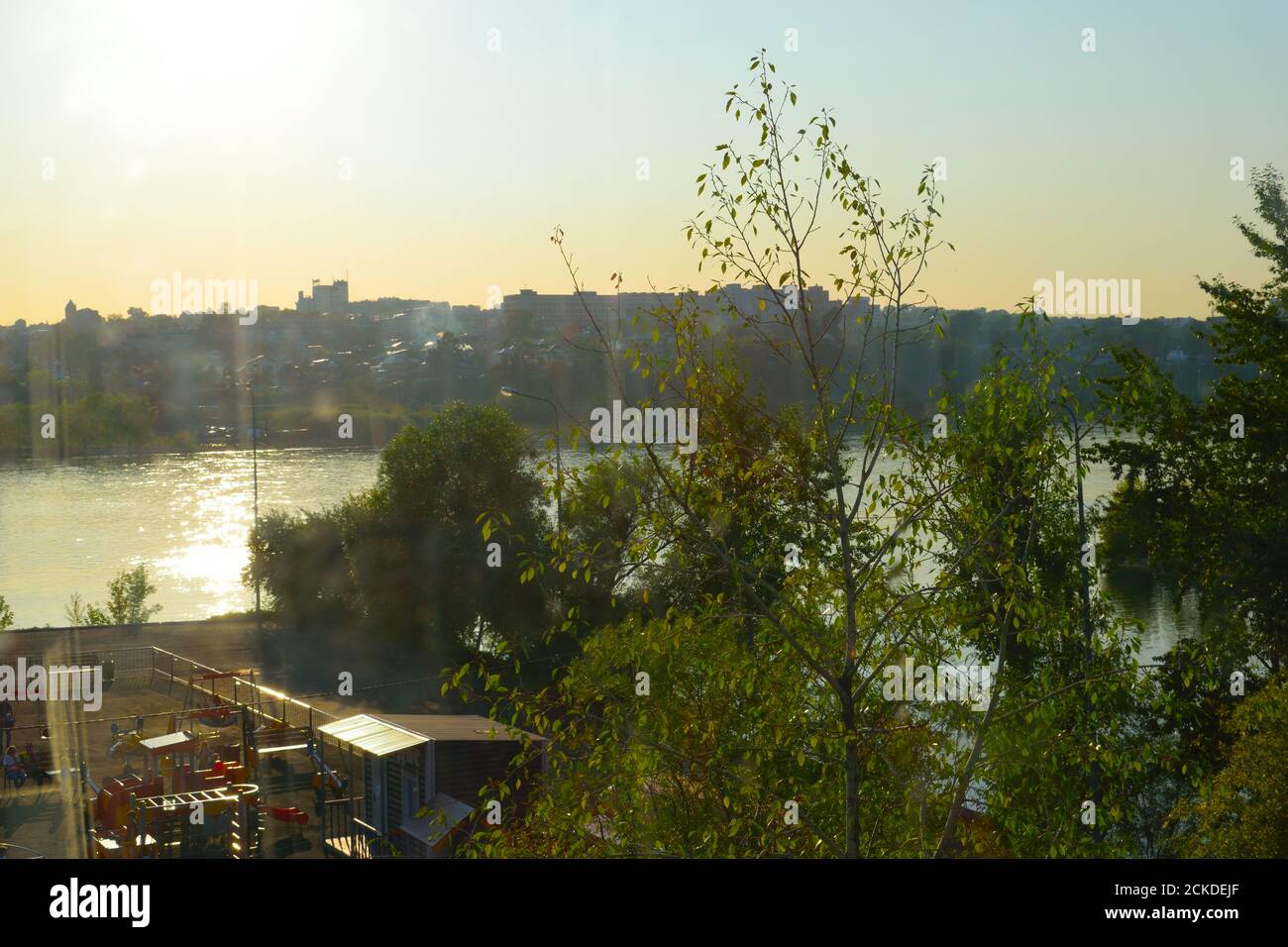 View of the Angara River from a Ferris Wheel in Irkutsk, Russia Stock ...