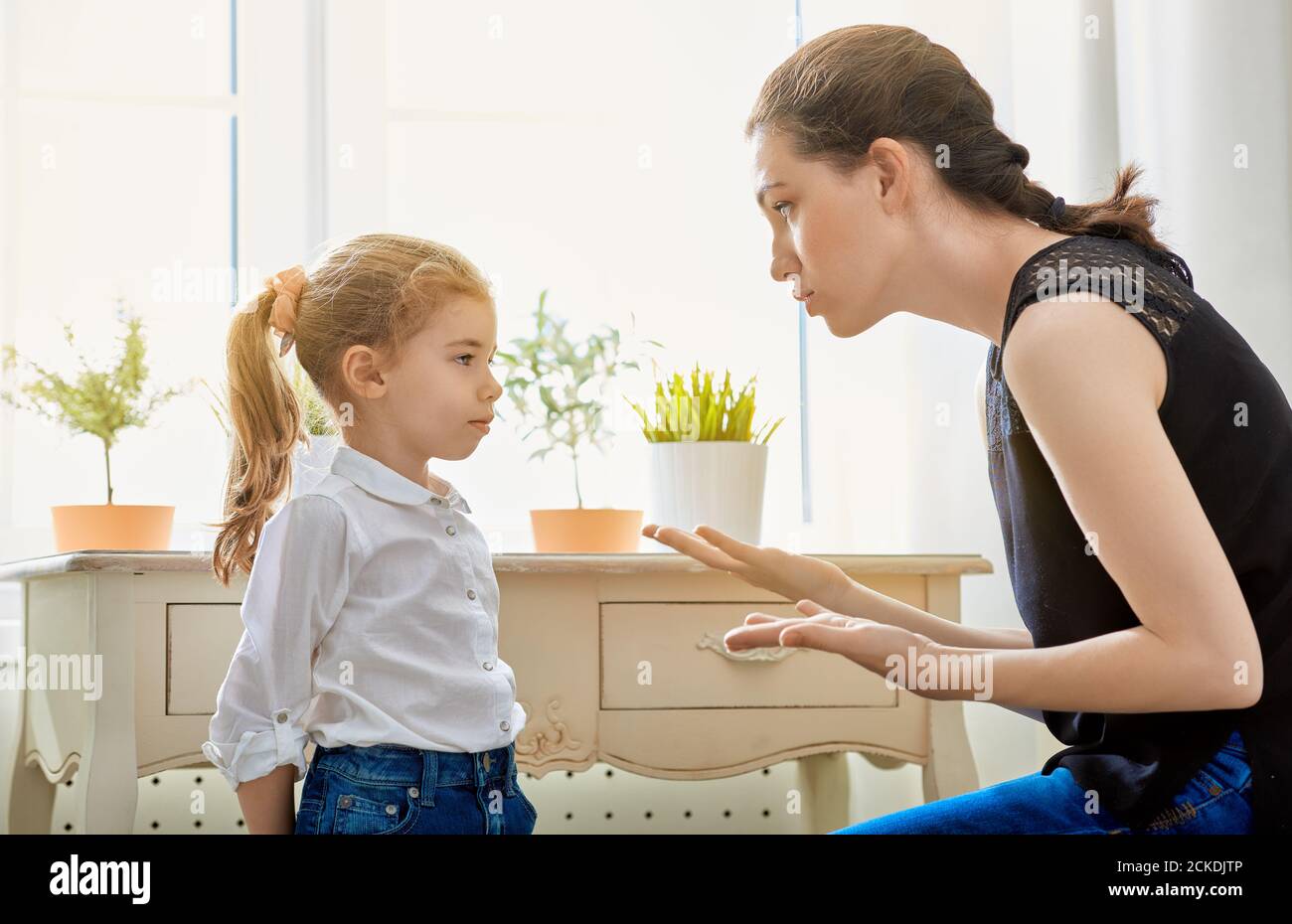 mother scolds her child Stock Photo - Alamy