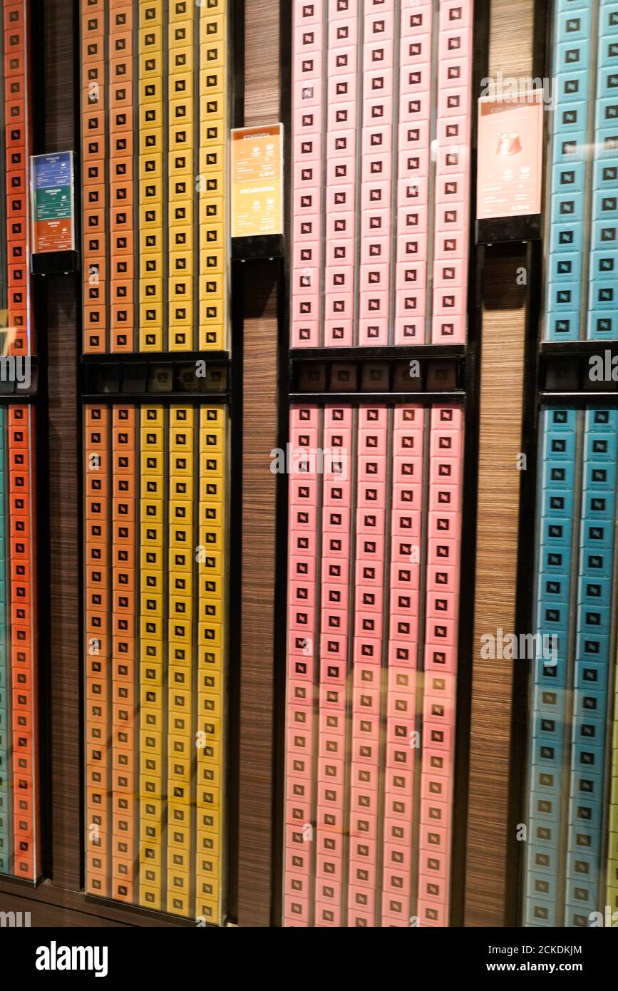 Bordeaux , Aquitaine / France - 06 01 2020 : Nespresso logo sign on box ...