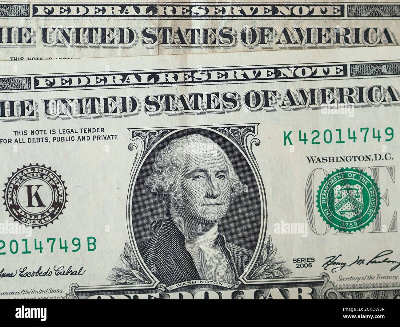 Paper money from different countries. A collection of paper money Stock ...